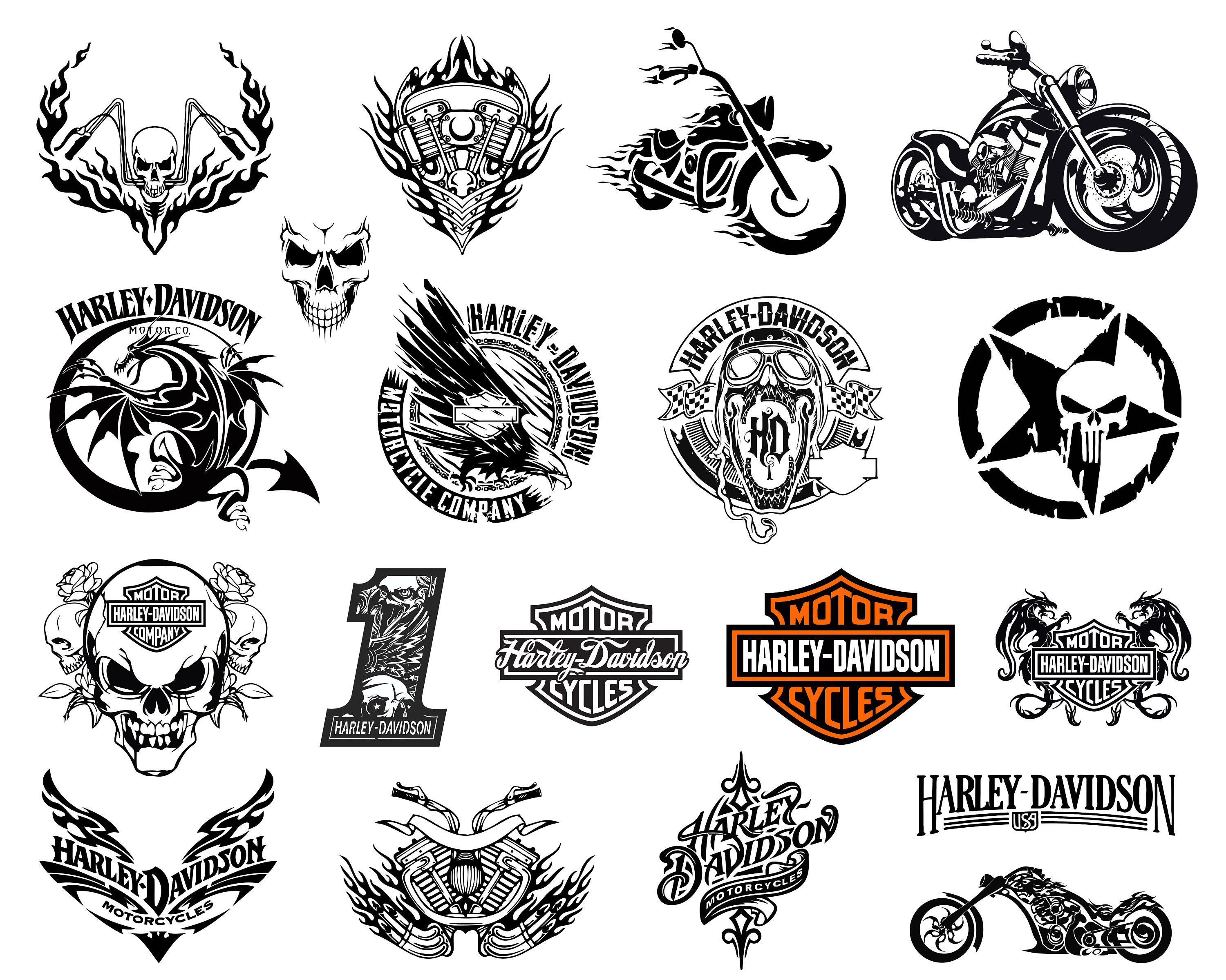 Harley Logos SVG Bundle Png Pdf Eps Svg Files for Print - Etsy UK