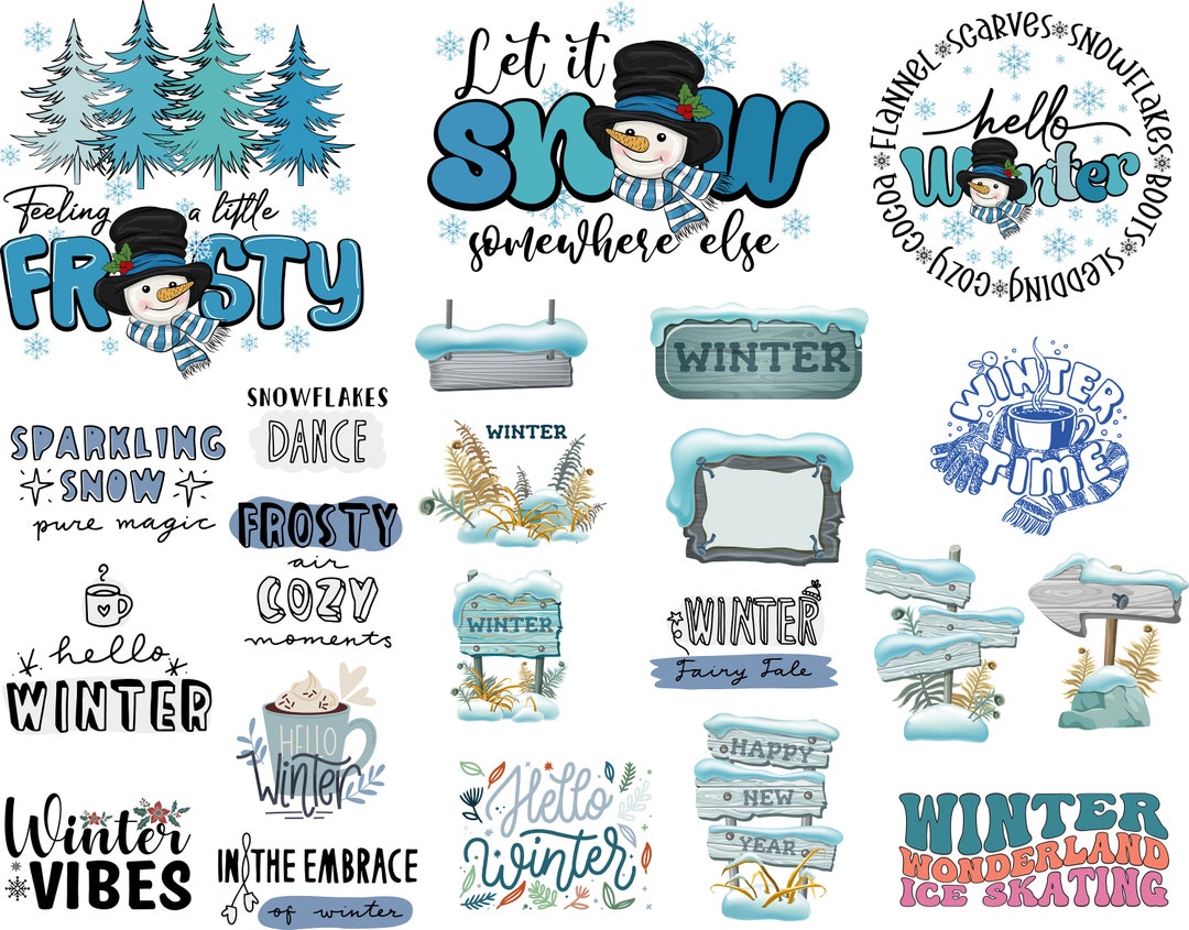 Winter SVG Bundle, Winter PNG Bundle, Winter Clipart Wine Glass Svg Png ...