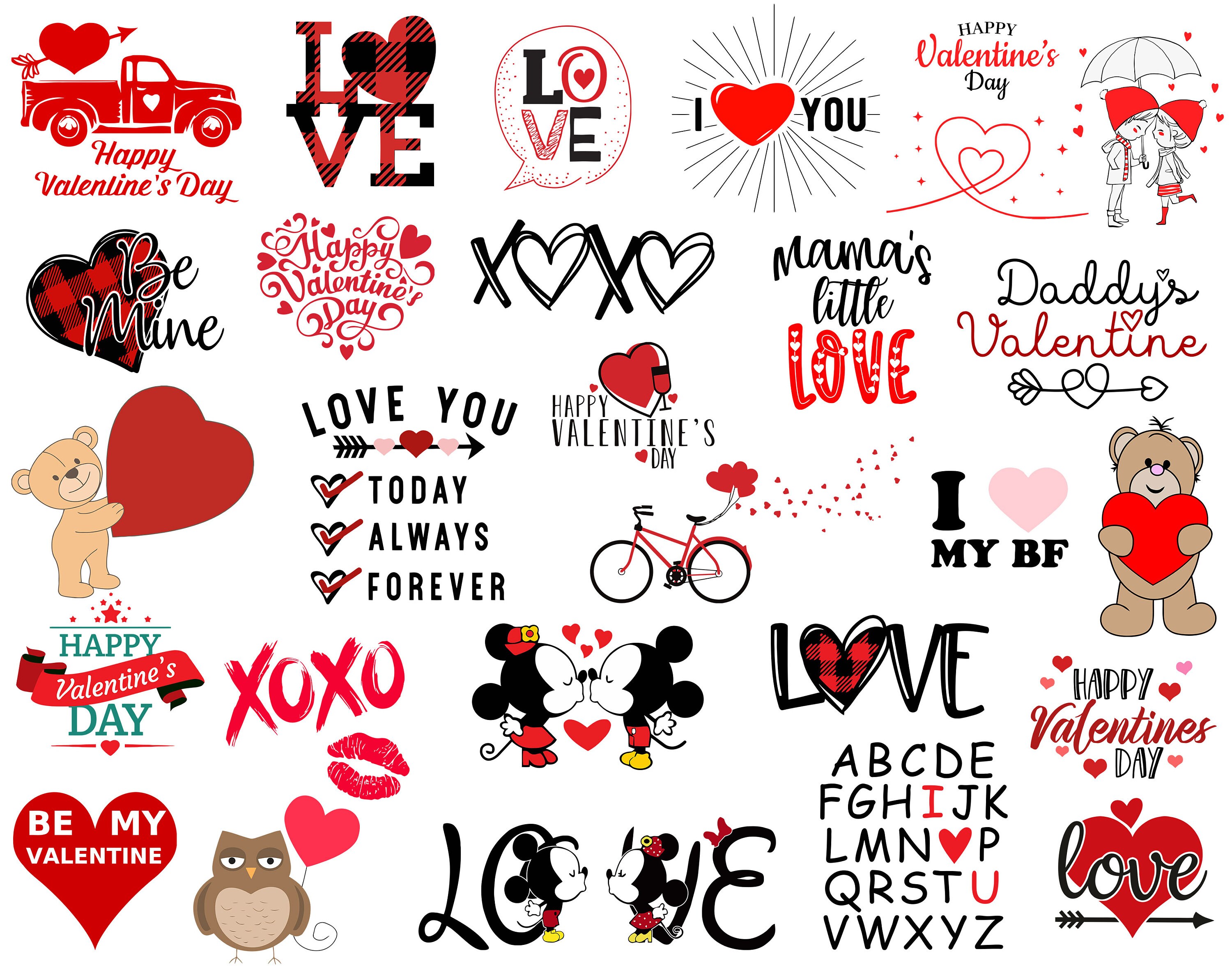 75+ DESİGN, Valentines Svg Bundle, Valentines Day Svg, Happy Valentine ...