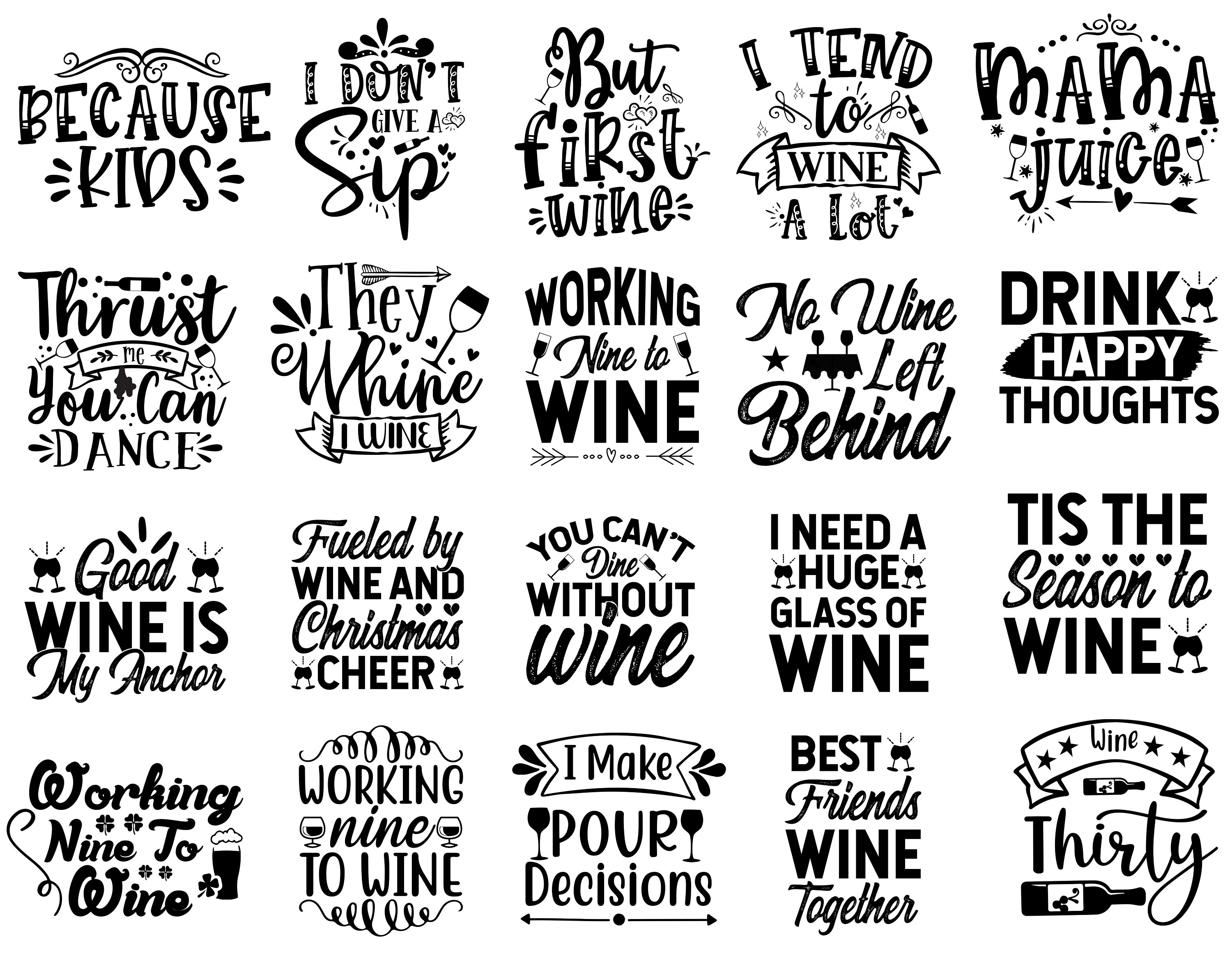 Wine Svg BIG Bundle, Wine Svg, Alcohol Svg Bundle, Shot Glass Svg ...