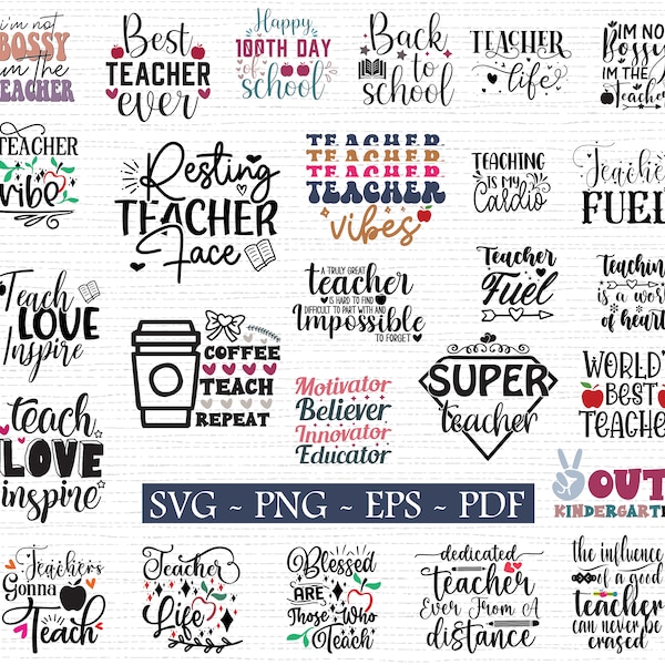 Teacher Svg Bundle - Etsy