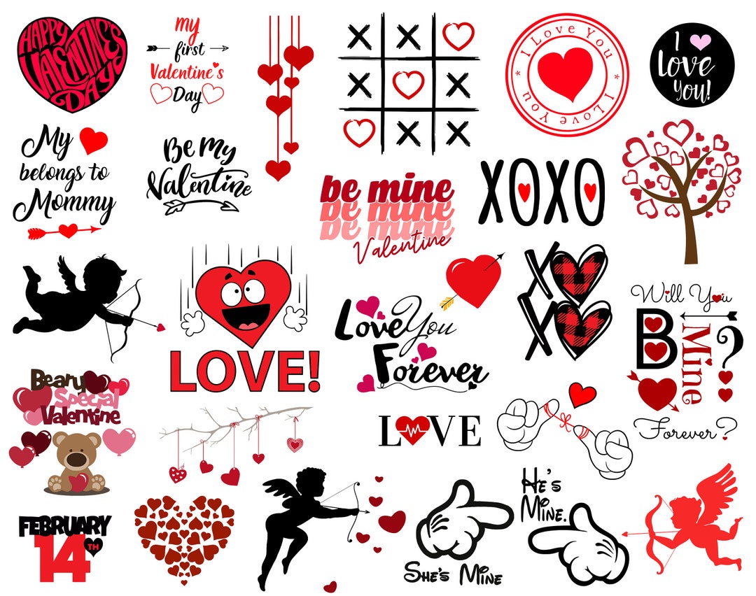 75+ DESİGN, Valentines Svg Bundle, Valentines Day Svg, Happy Valentine ...