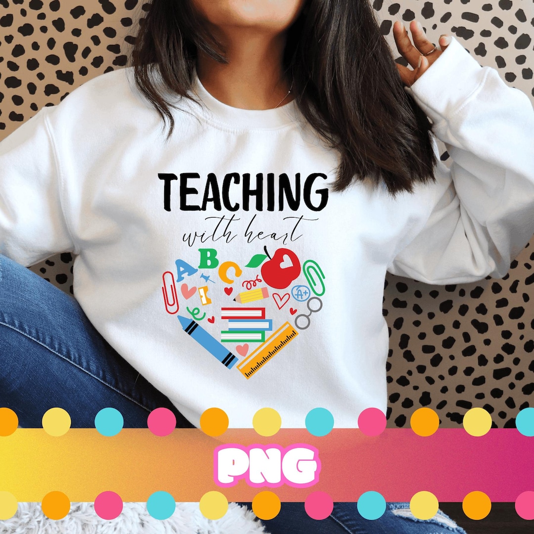 Teaching With Heart PNG | Teacher Gift Design (digital Download) - Etsy