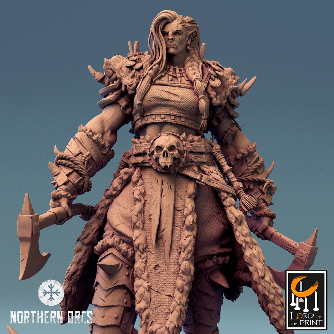 Northern Orc Queen Drakka/ Lord of the Print/ Dnd/pathfinder - Etsy