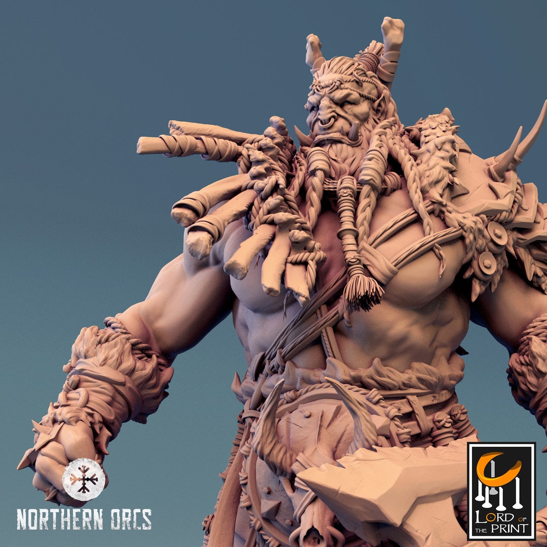 Northern Orc King Azhrog/rescale Miniatures/ Dnd/ Pathfinder - Etsy