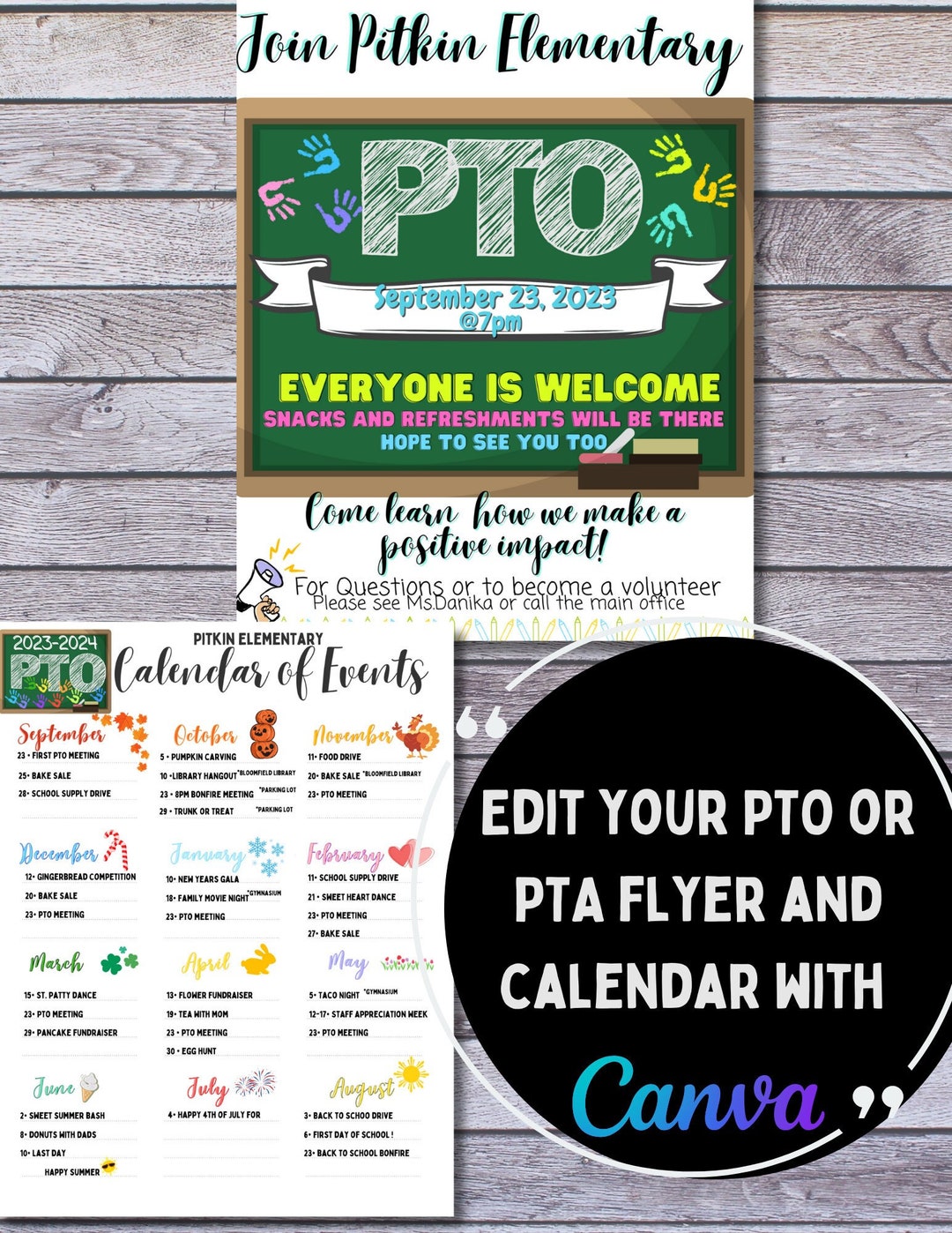 Vibrant PTO/PTA Editable Flyer Templates for Engaging School Events - Etsy