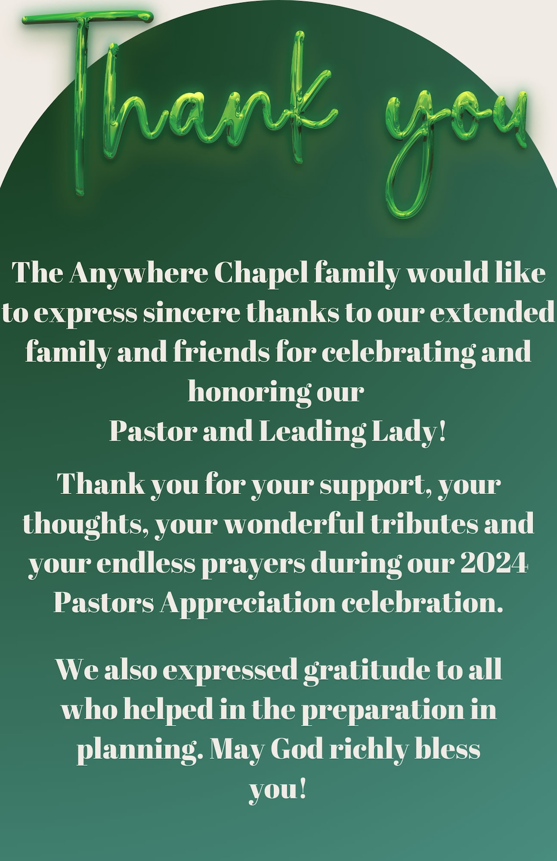 Pastor Appreciation Program Template Set for Canva, Green Church ...