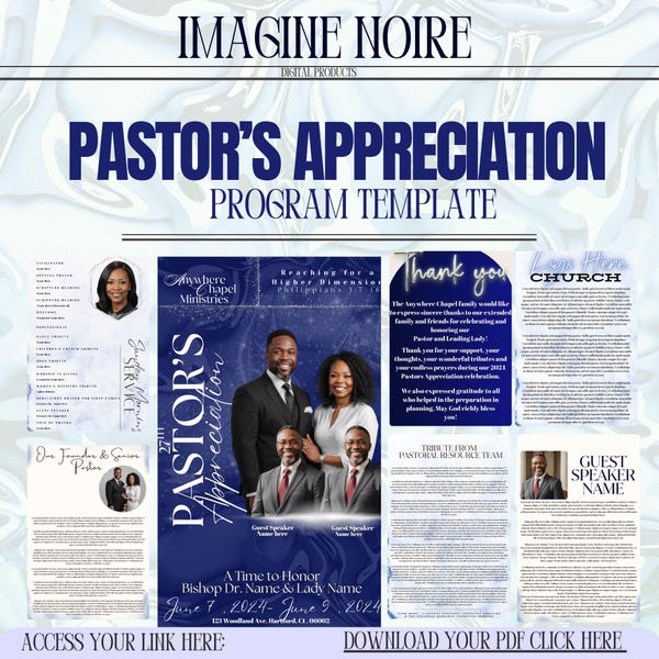 Pastors Appreciation Program Template - Etsy