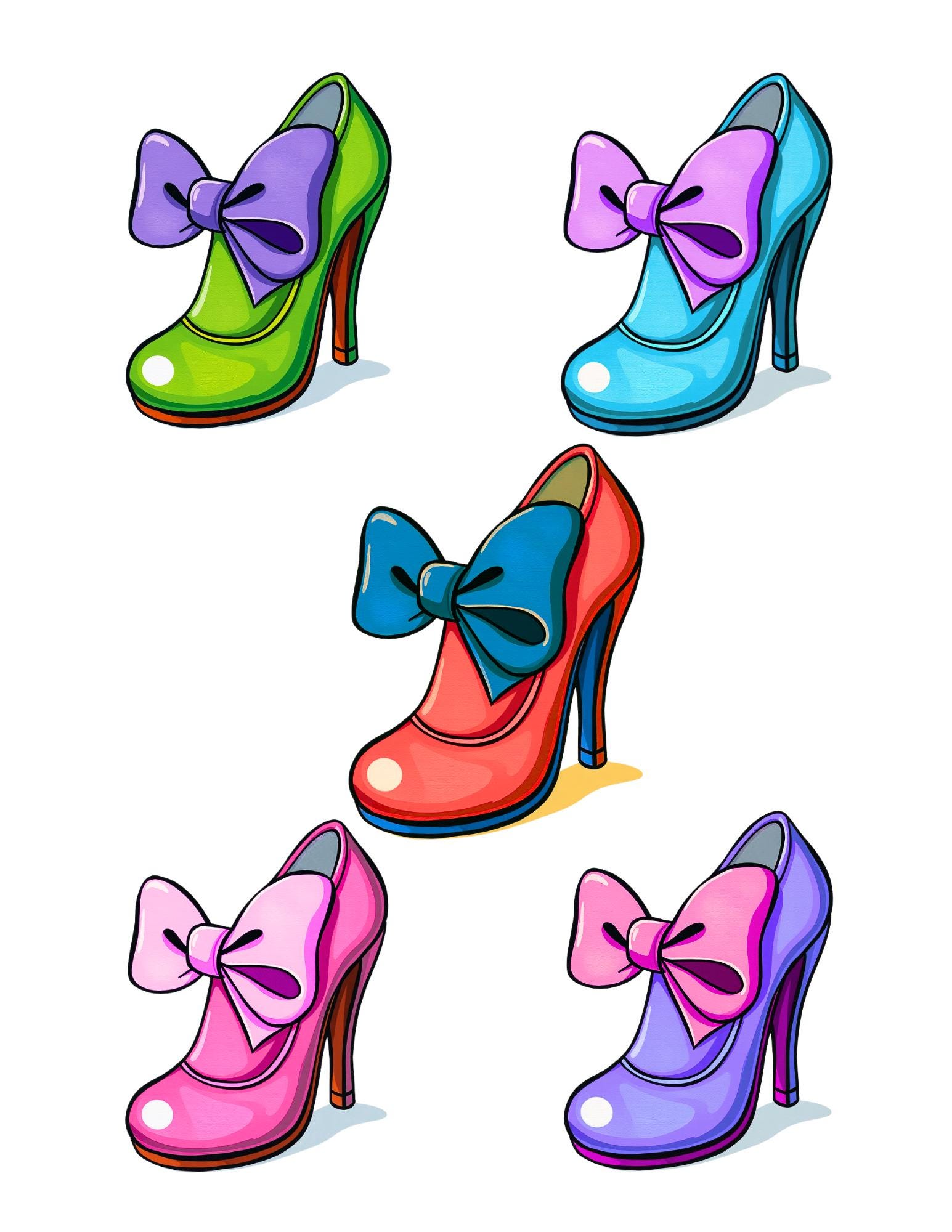 Pink Heels Coloring Page, Paint Party Printable (PDF) - Etsy