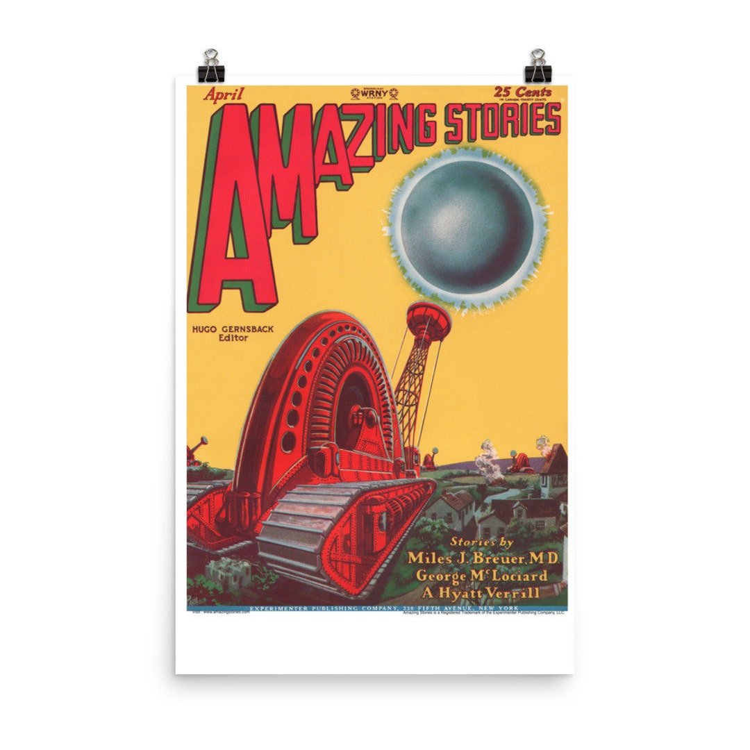Amazing Stories Poster April 1929 - Third Anniversary Issue! - Frank R ...