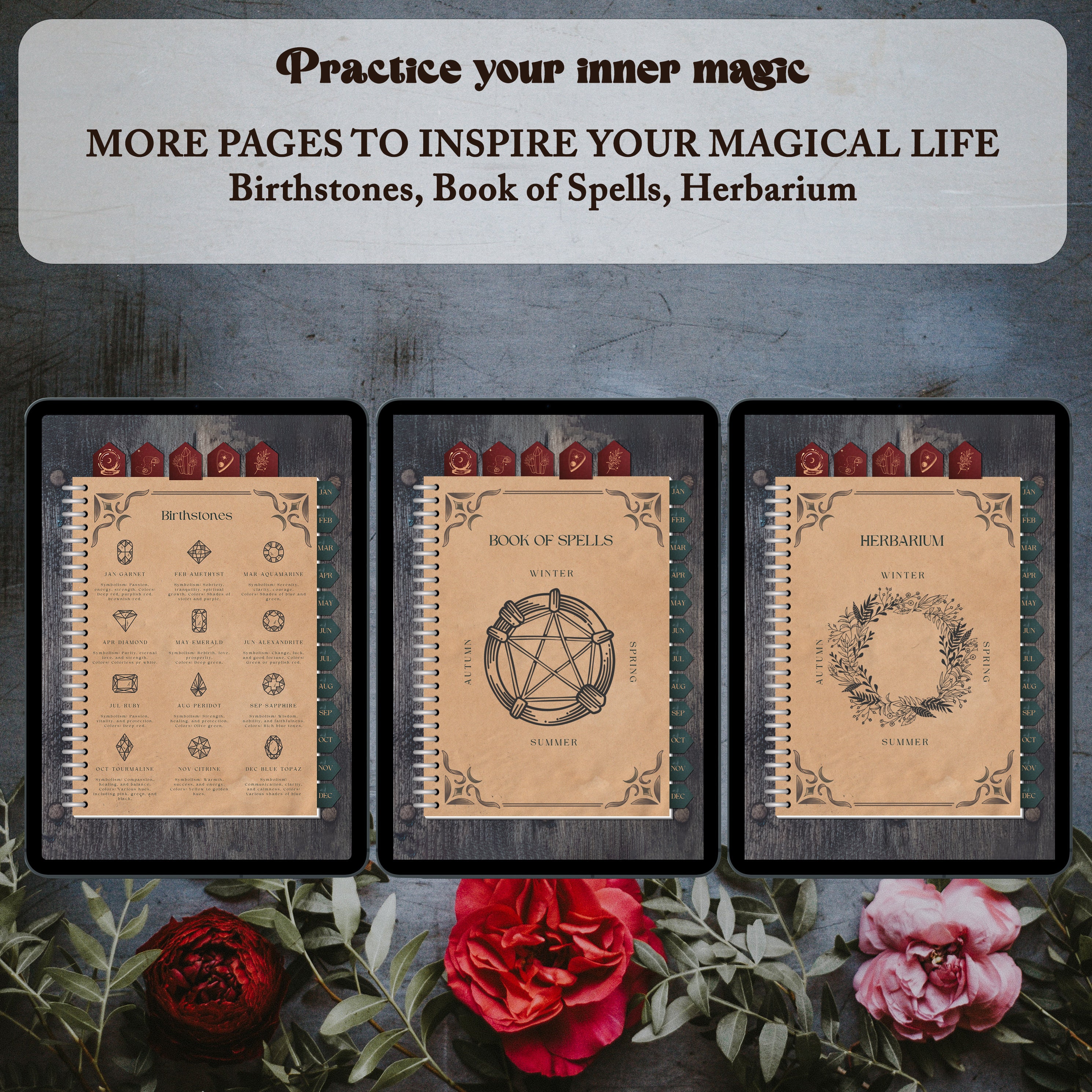 Witchy Digital Planner, Old Paper Mode Planner, Witchy Digital Planner ...