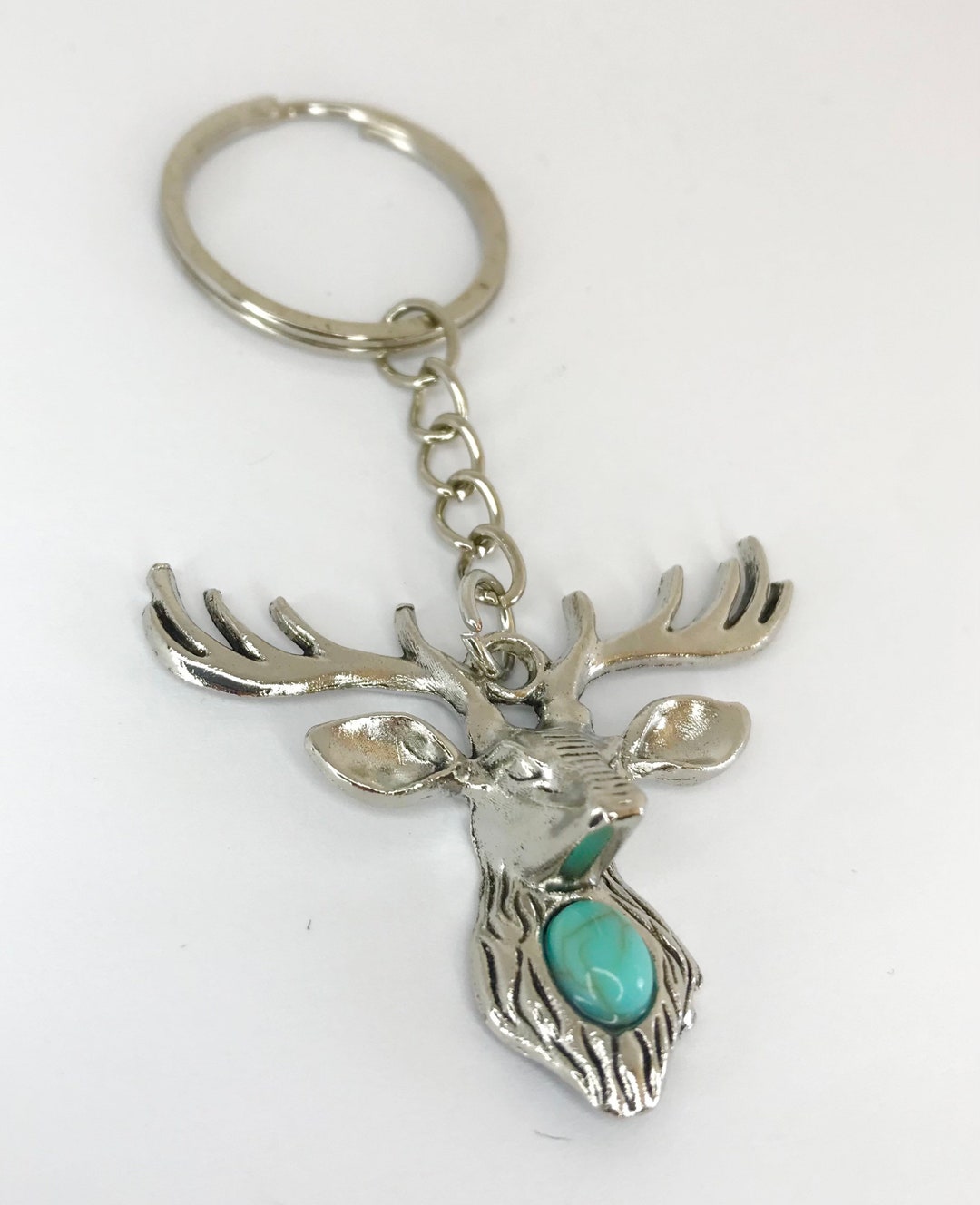 Stag Head Keyring - Etsy