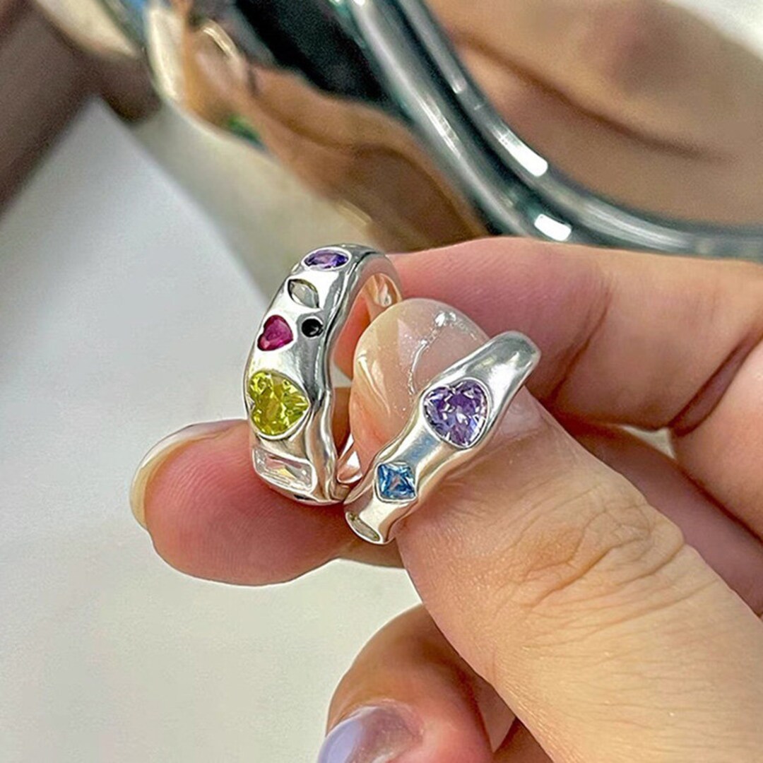 Y2K Irregular Korean Opal Rings Chunky Gemstone Ring - Etsy