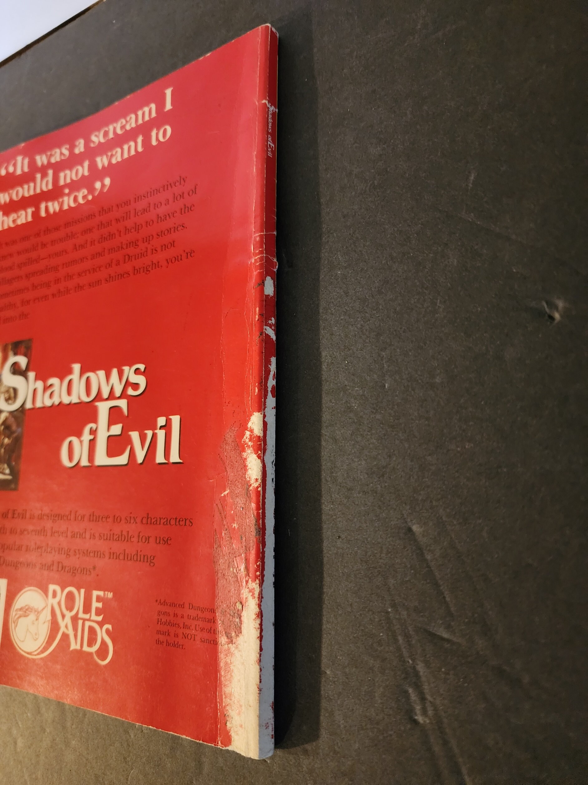 1984 Vintage Mayfair Roleaids SHADOWS OF EVIL - Advanced Dungeons & Dragons Supplement ...