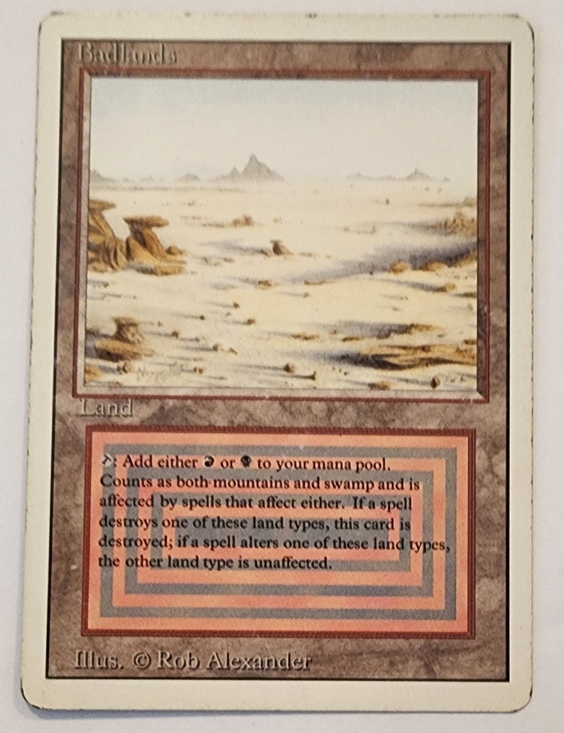 MTG - Magic the Gathering - Revised - Badlands Dual Land - Moderately ...