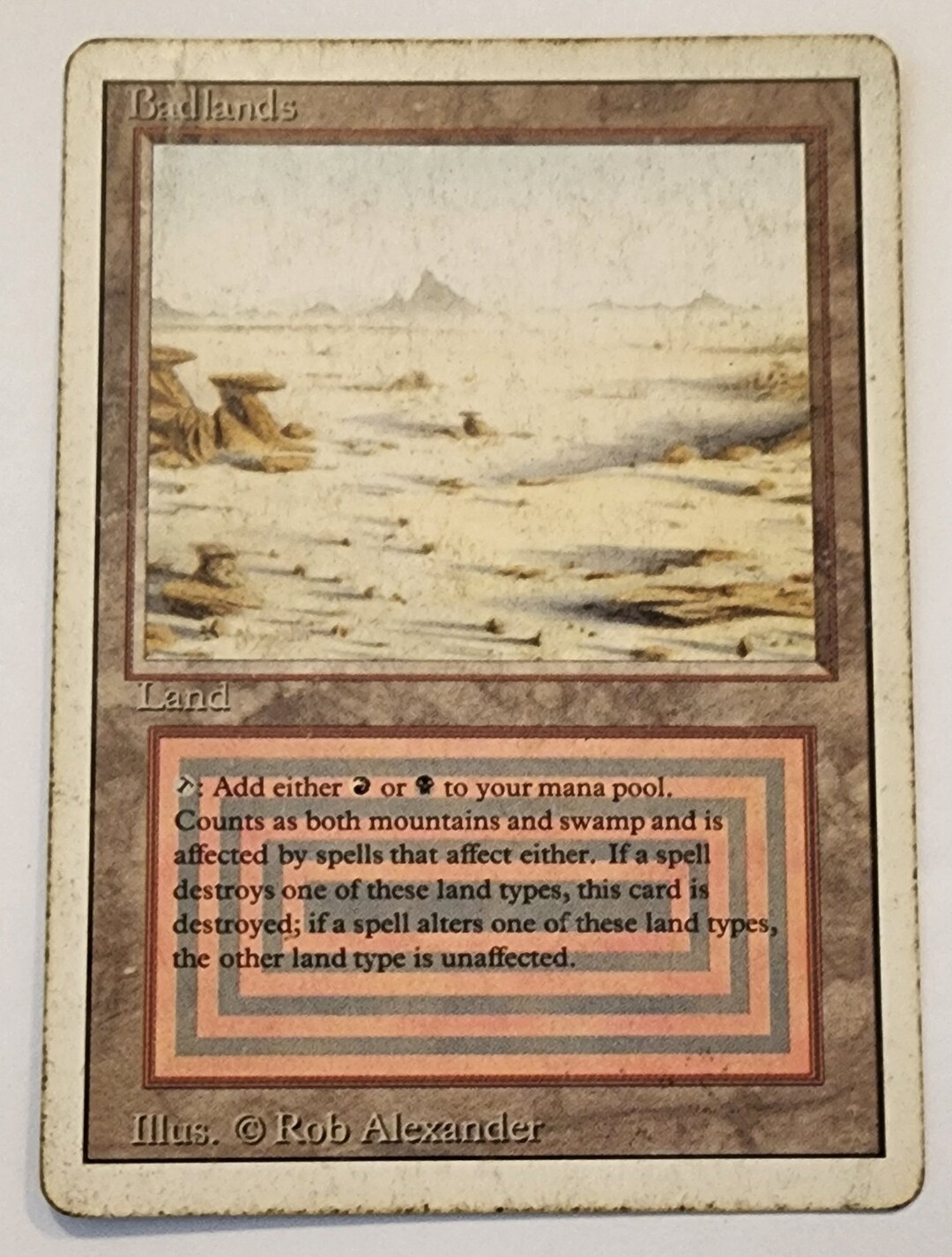 MTG - Magic the Gathering - Revised - Badlands Dual Land - Heavily ...