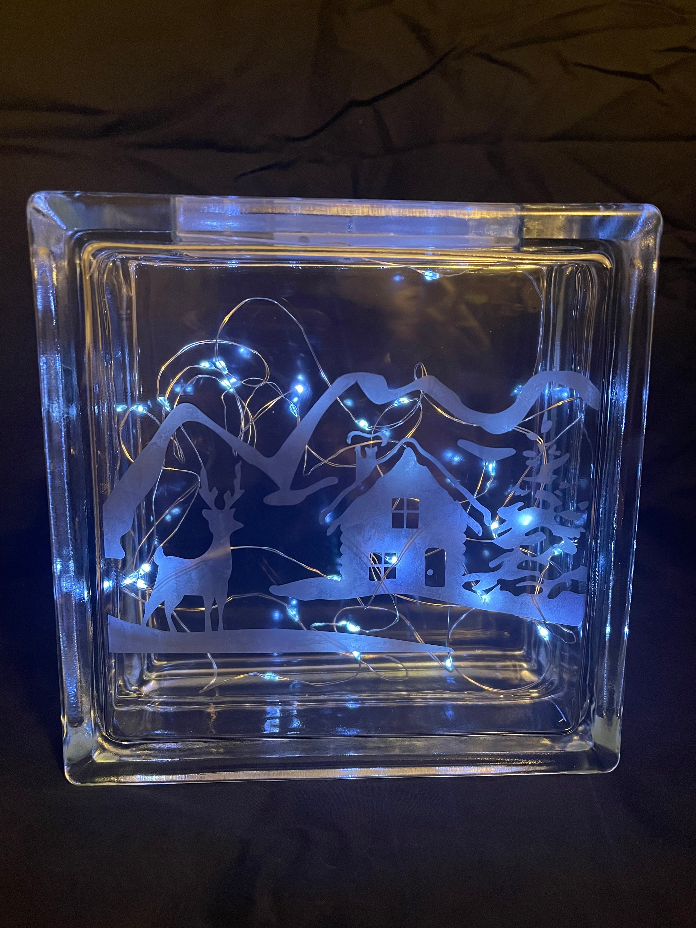 Personalized Glass Cube With Lights - Etsy