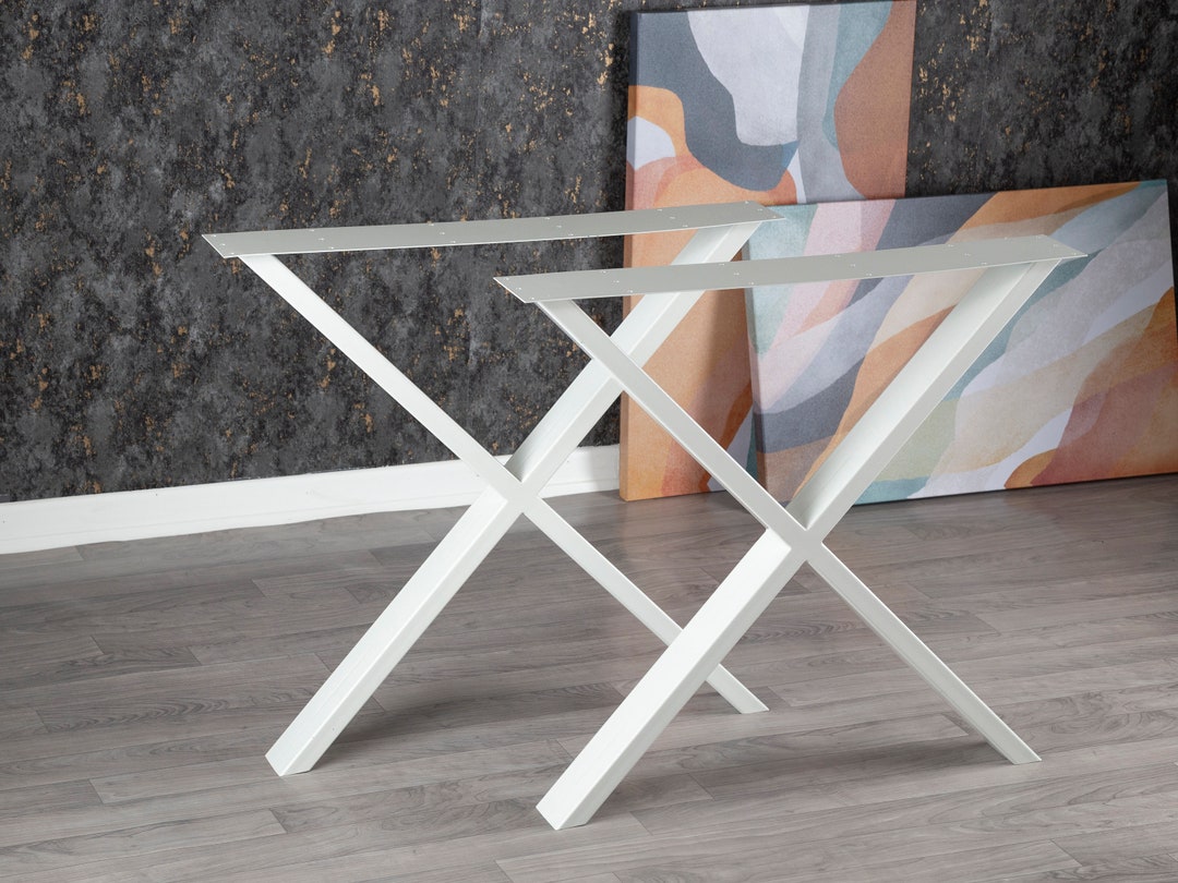 Metal Dining Table Legs, WHITE Table Base WHITE Kitchen Table Legs ...