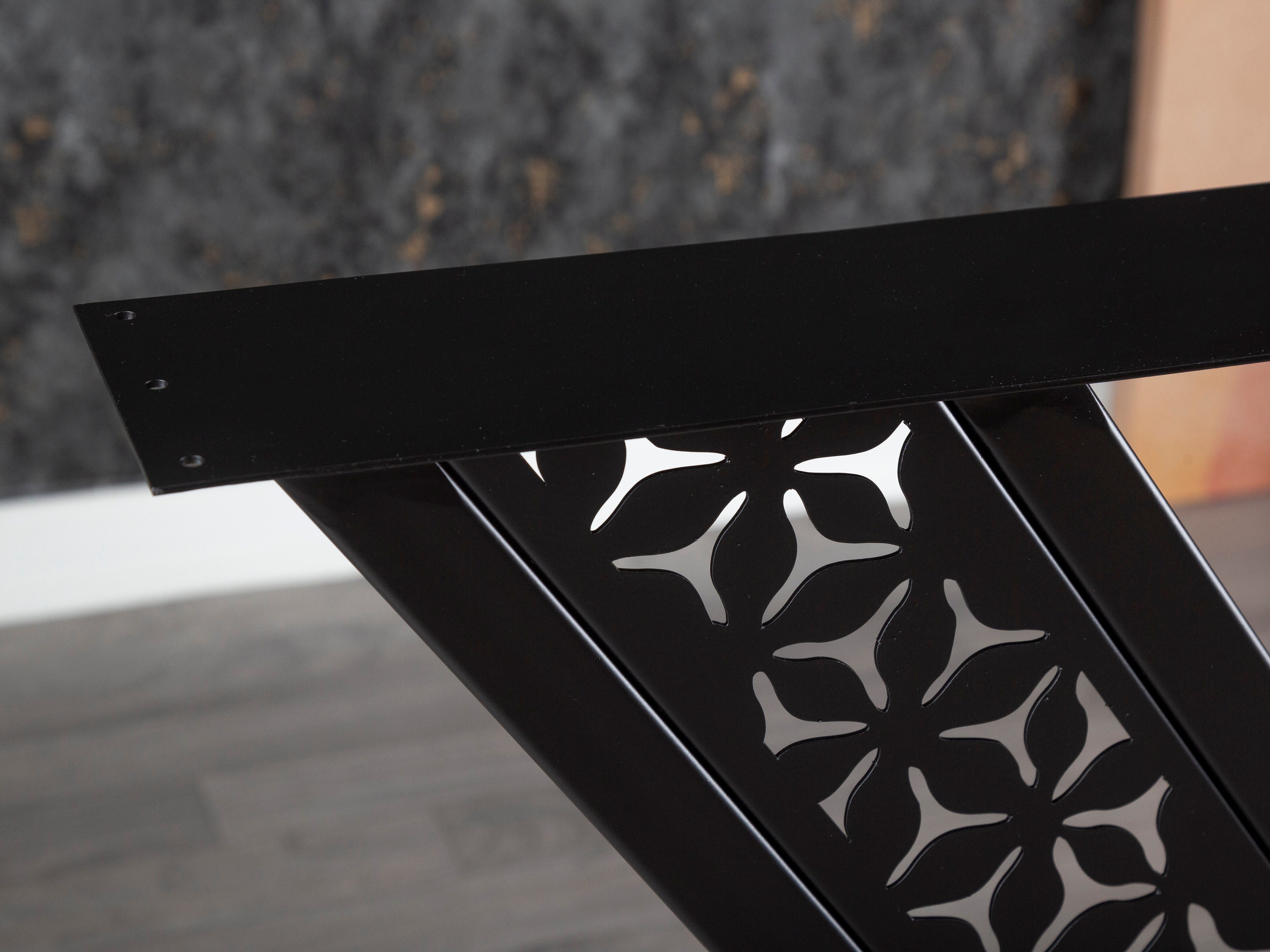 UNIQUE X Metal Table Legs set of 2 Metal Laser Cut Special Design Steel ...