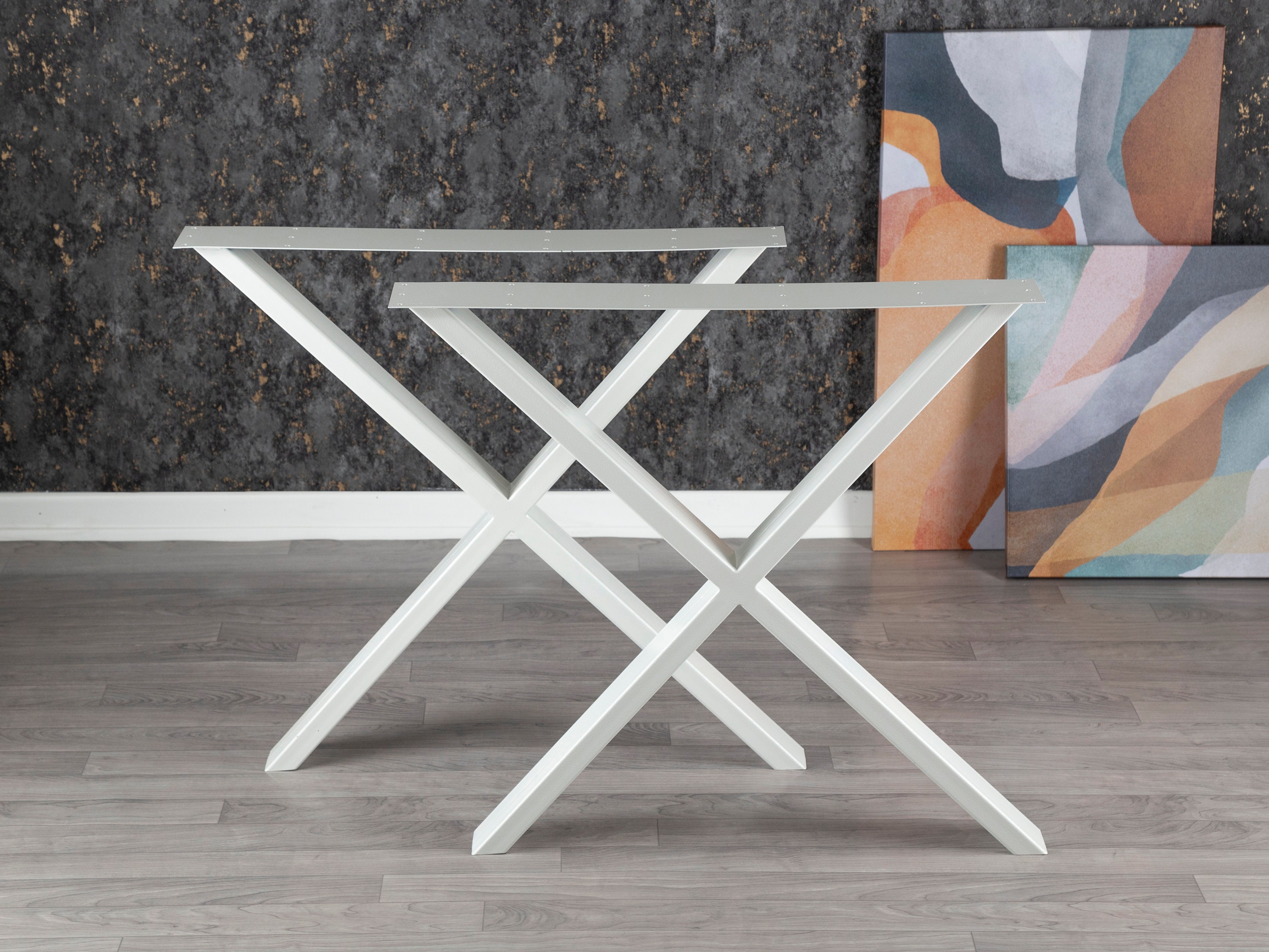 Metal Dining Table Legs, WHITE Table Base WHITE Kitchen Table Legs ...