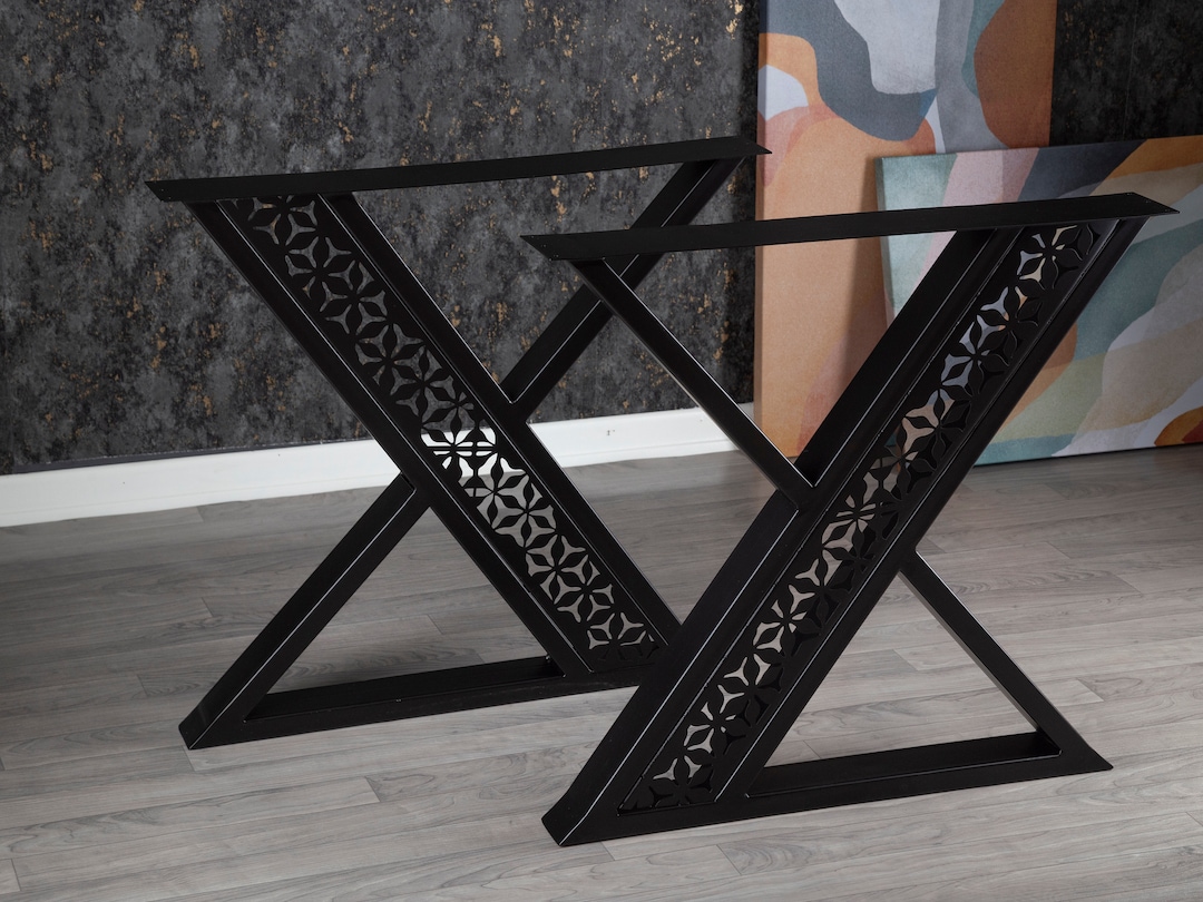 UNIQUE X Metal Table Legs (set of 2) - Metal Laser Cut Special Design ...