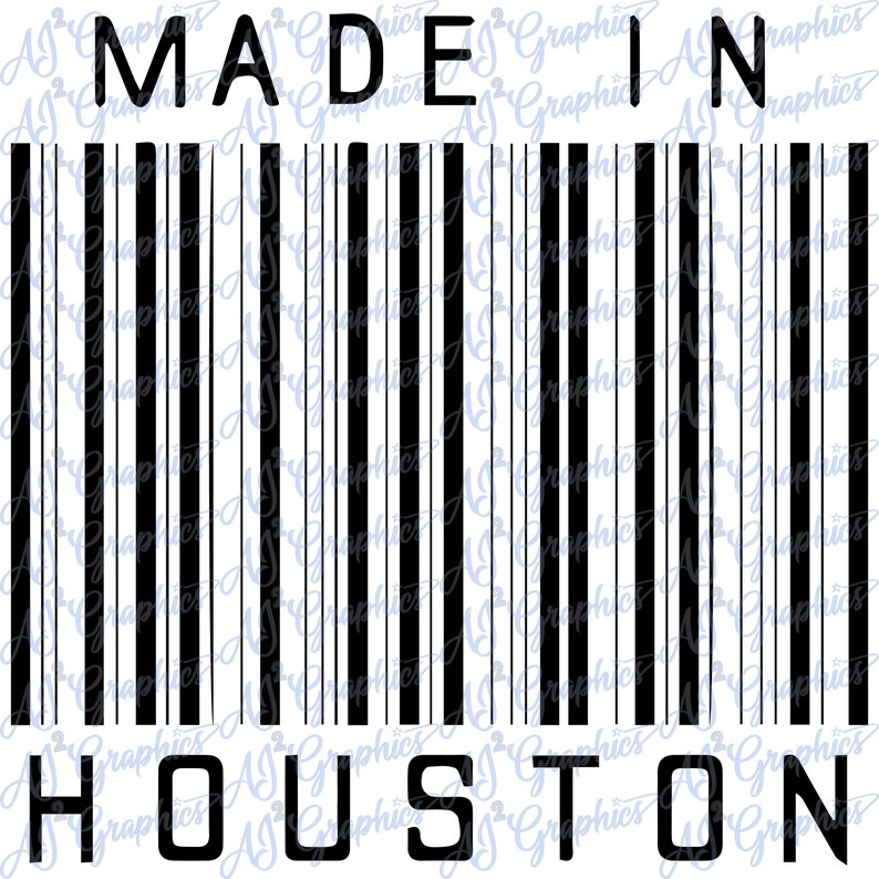 Made in Houston Bar Code SVG, PNG, Jpeg - Etsy