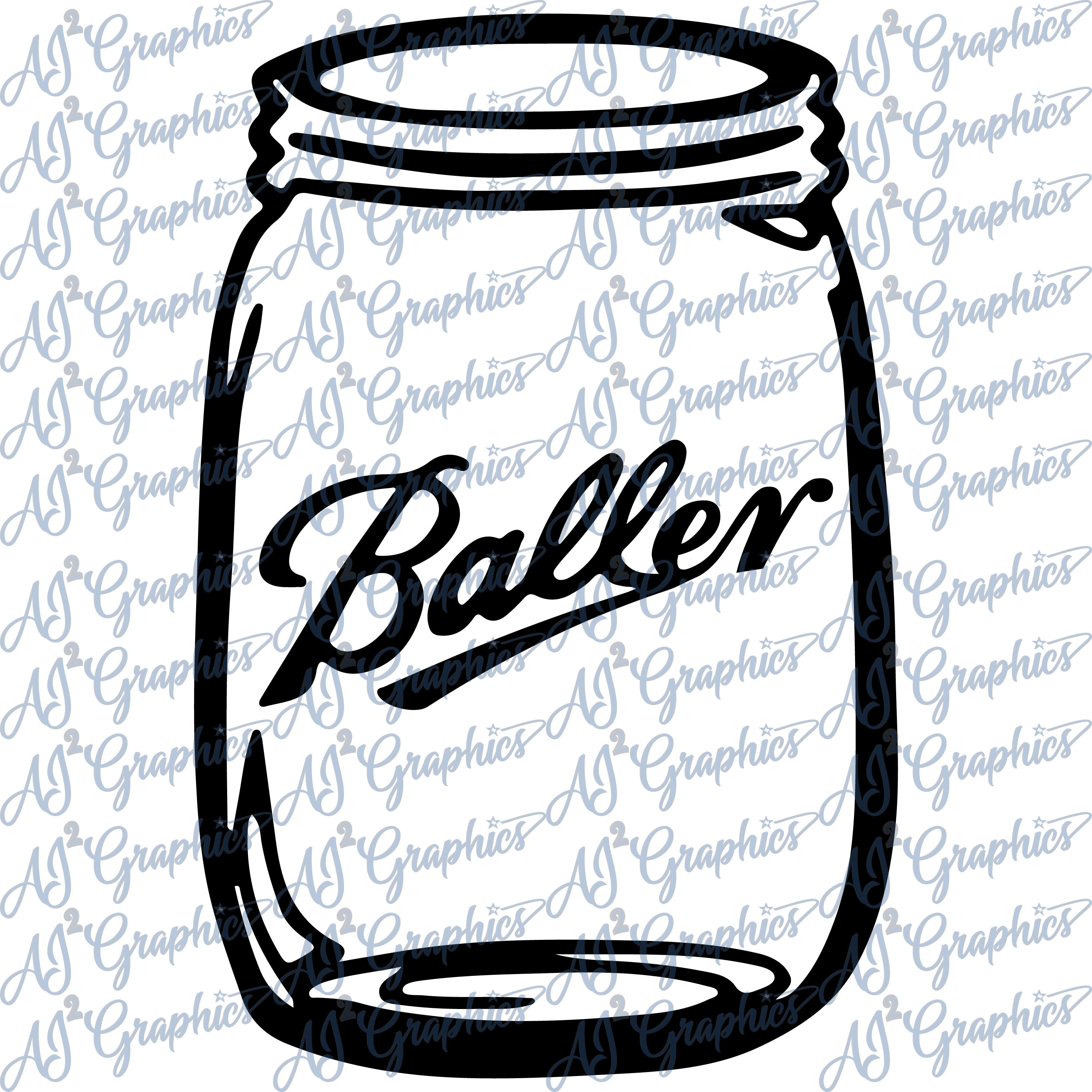 Baller Mason Jar SVG, PNG, Jpeg - Etsy