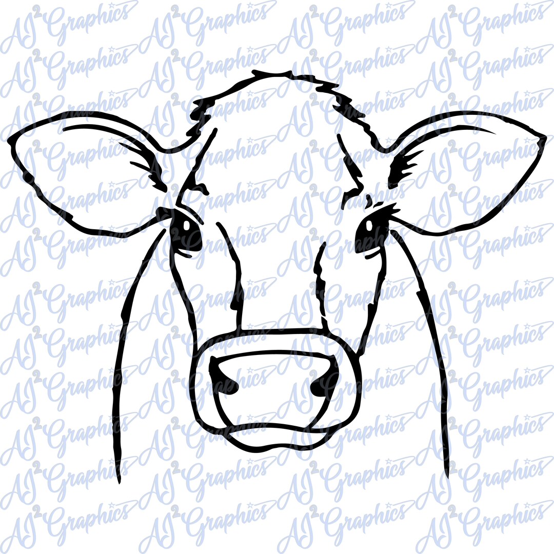 Simple Cow Face SVG PNG Jpeg - Etsy