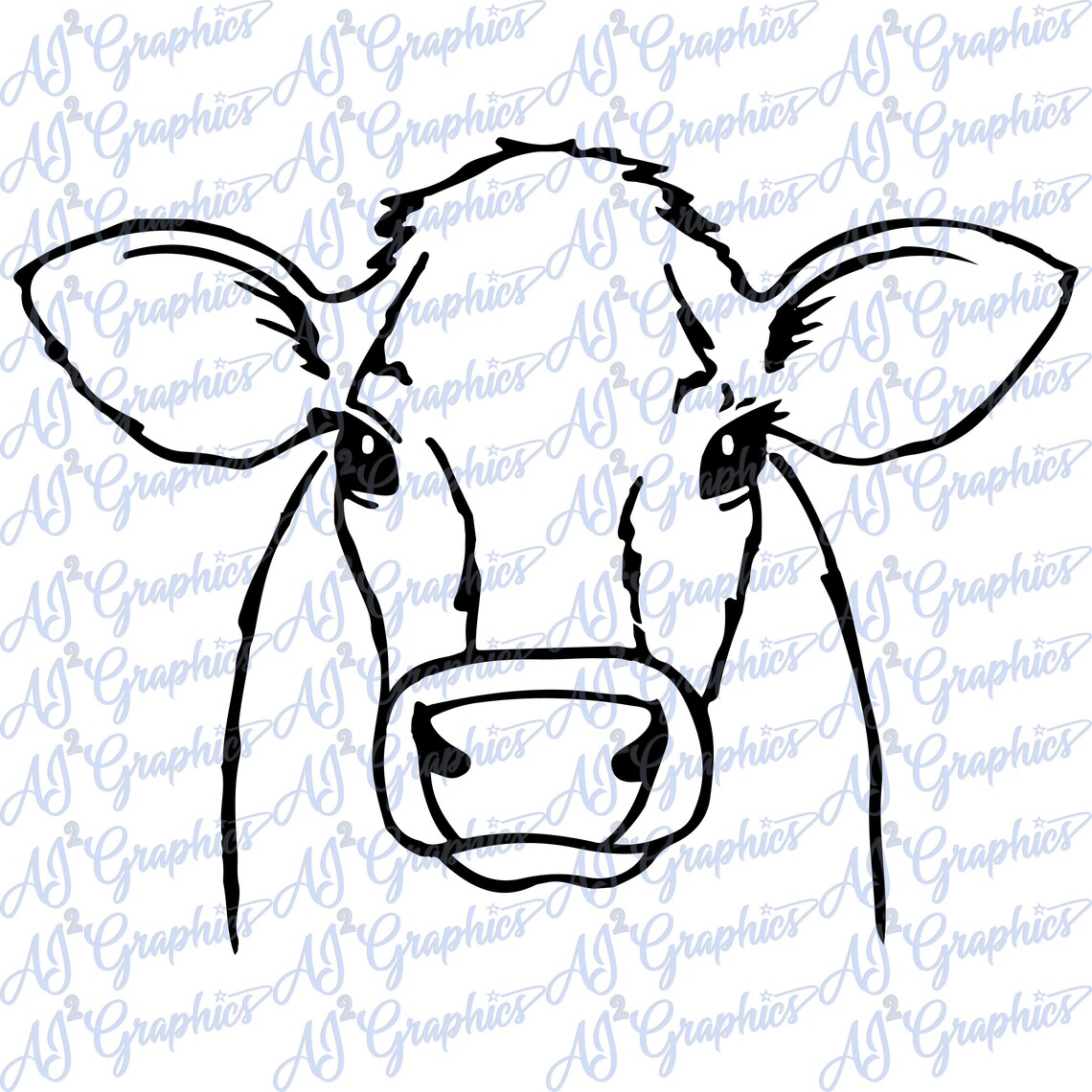 Simple Cow Face SVG PNG Jpeg - Etsy
