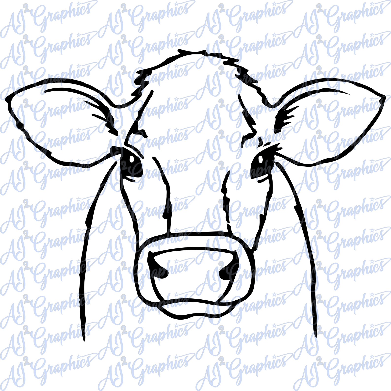 Simple Cow Face SVG PNG Jpeg - Etsy