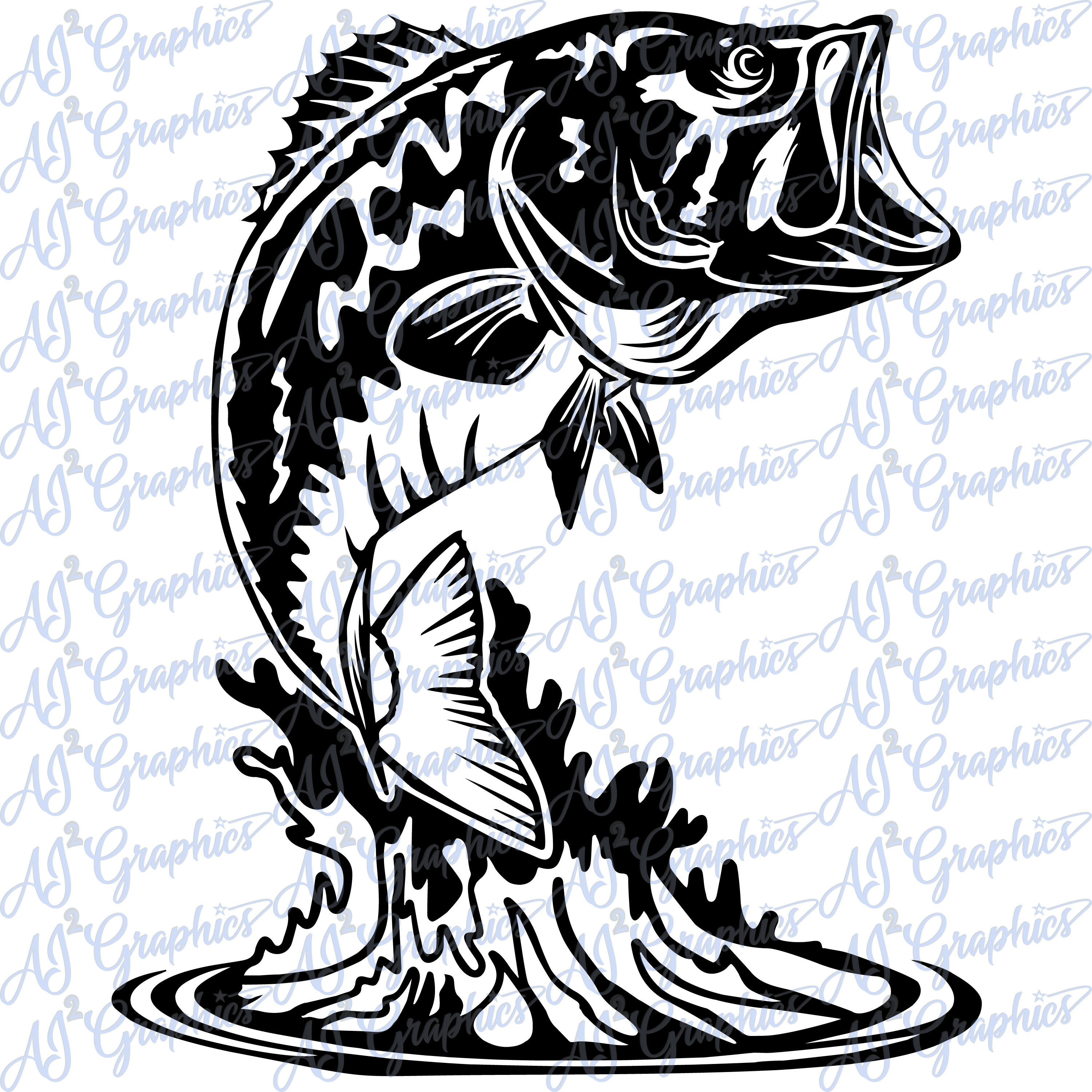 Jumping Detailed Bass SVG, PNG, Jpeg - Etsy