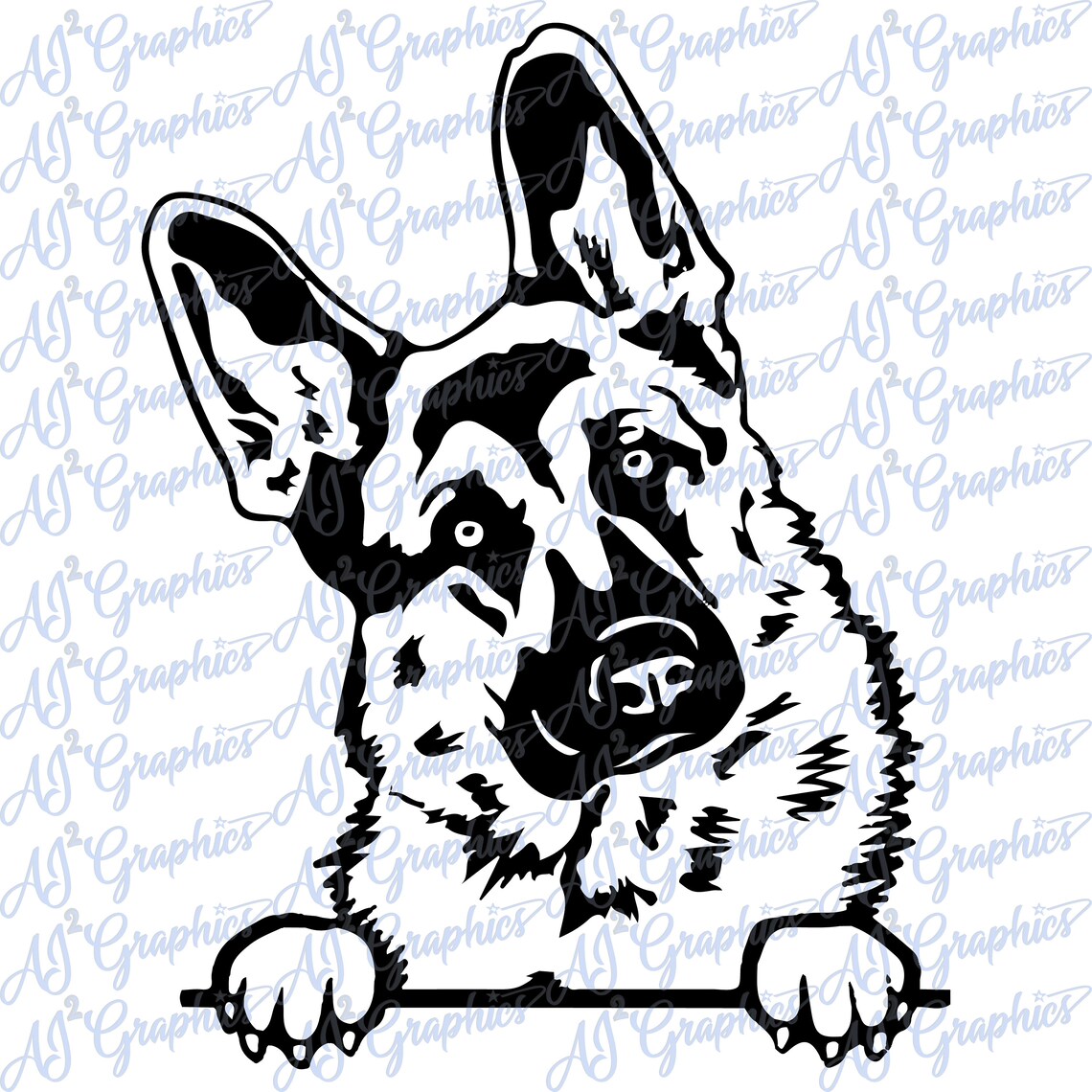 German Sheppard Head Tilt SVG, PNG, Jpeg - Etsy