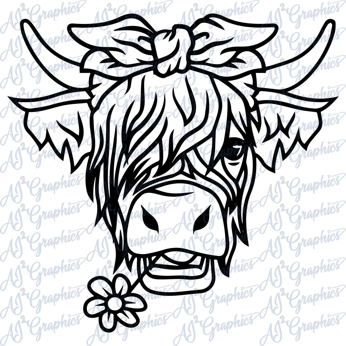 Highland Cow Flower SVG, PNG, Jpeg - Etsy