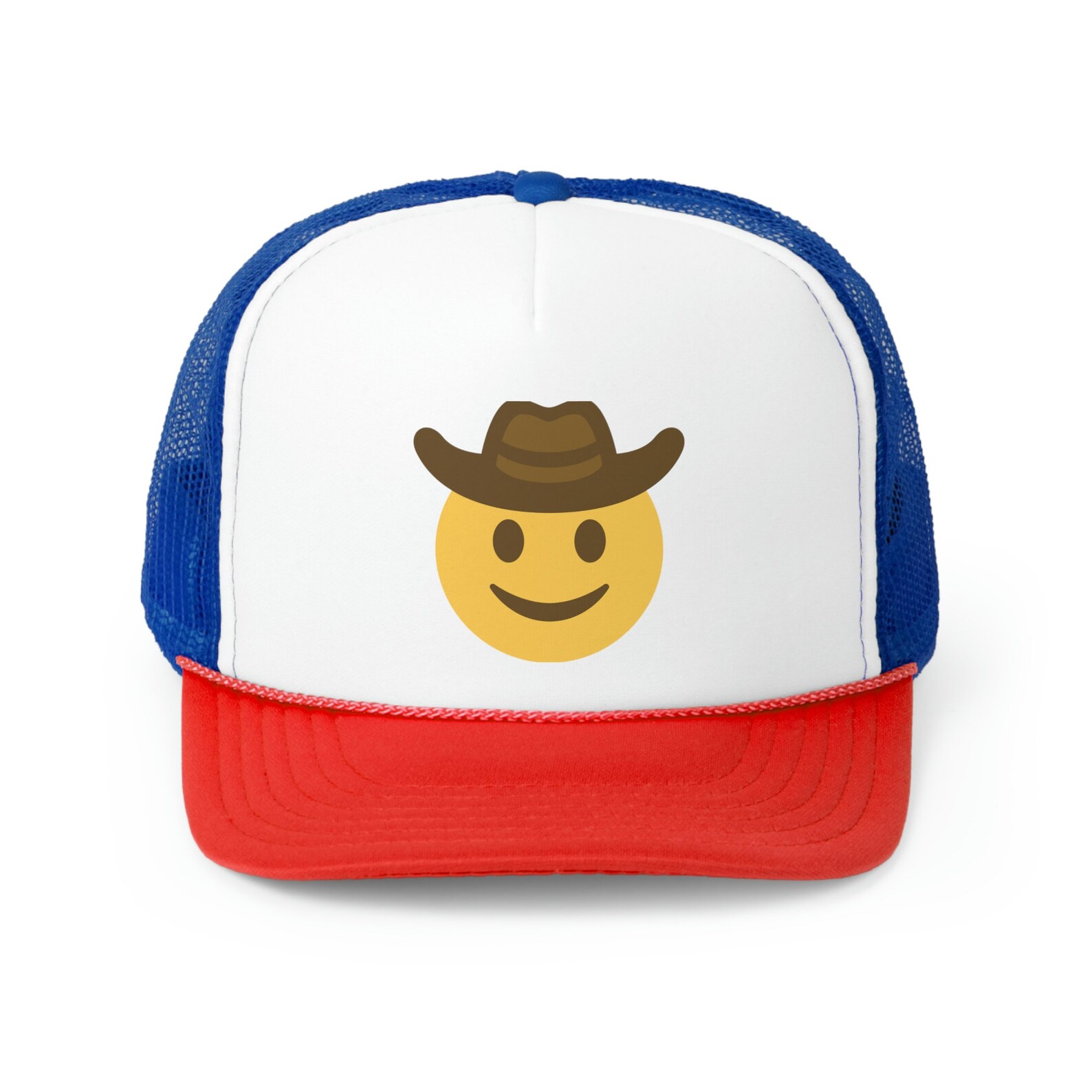 Western Cowboy Smiley Face Emoji Trucker Hat | Graphic Western Cowgirl ...