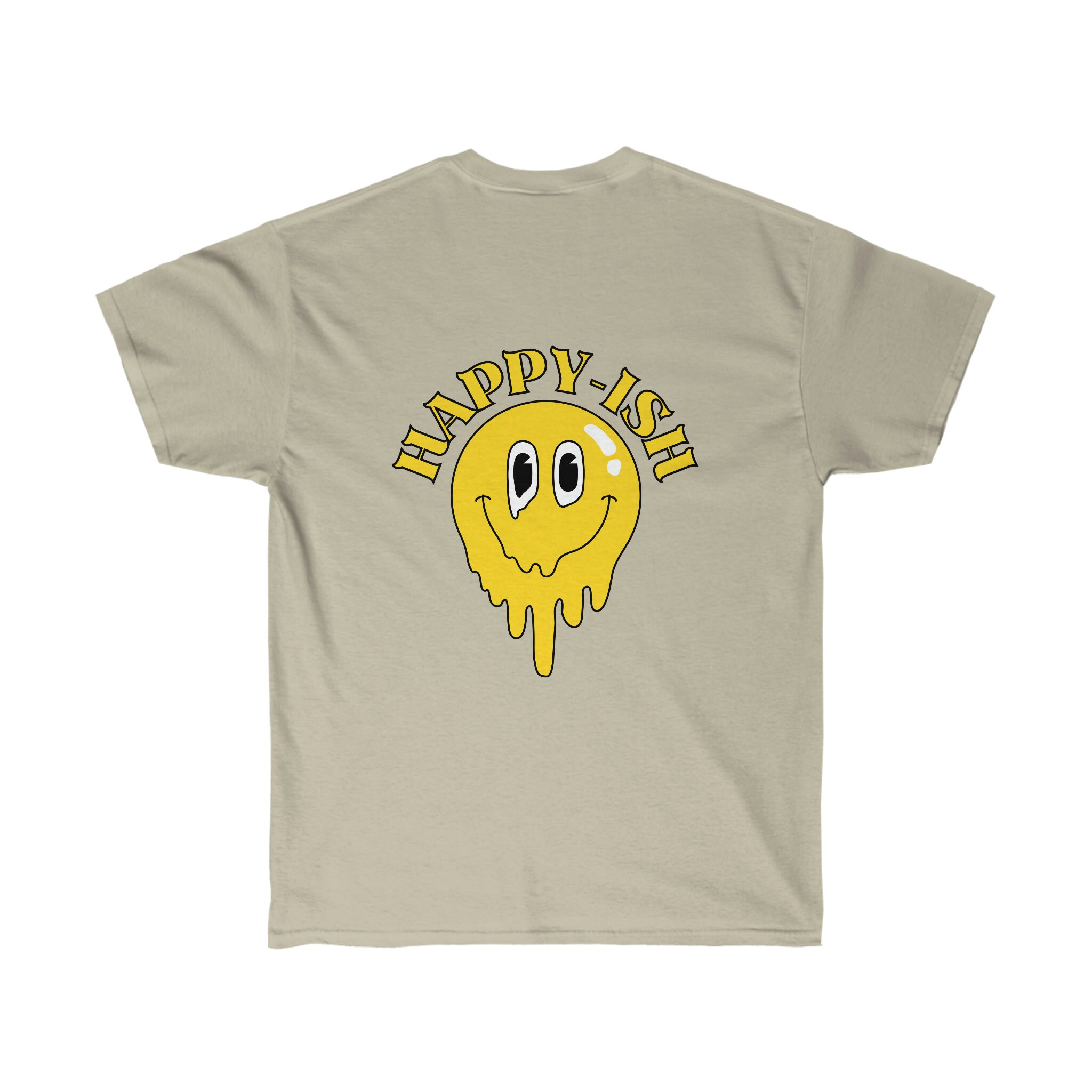 Happy-ish Smiley Face Drip Graphic T-shirt | Yellow Happy Face Tee ...