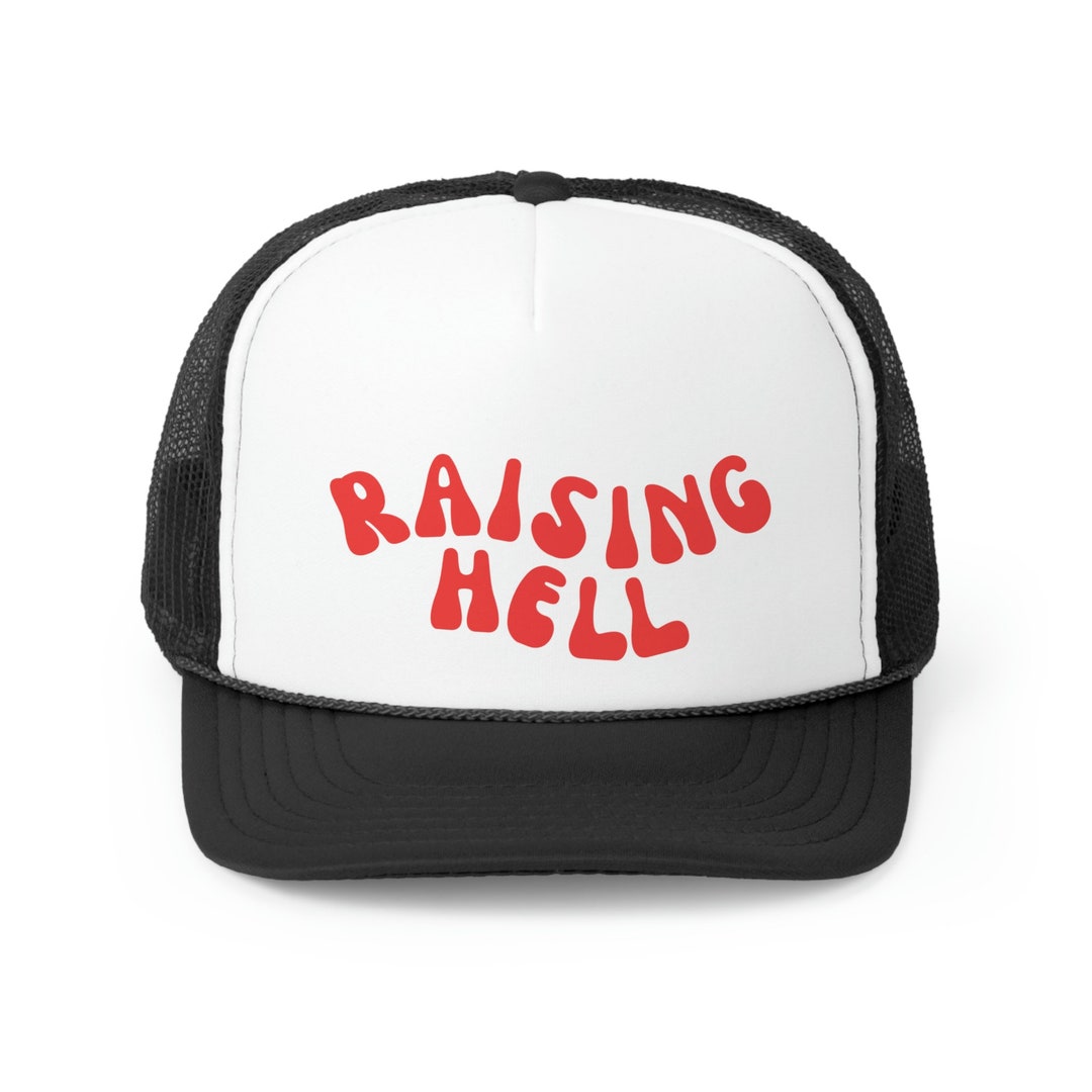 Raising Hell Trucker Hat | Hell Raiser Red Apparel | Minimalist Country ...