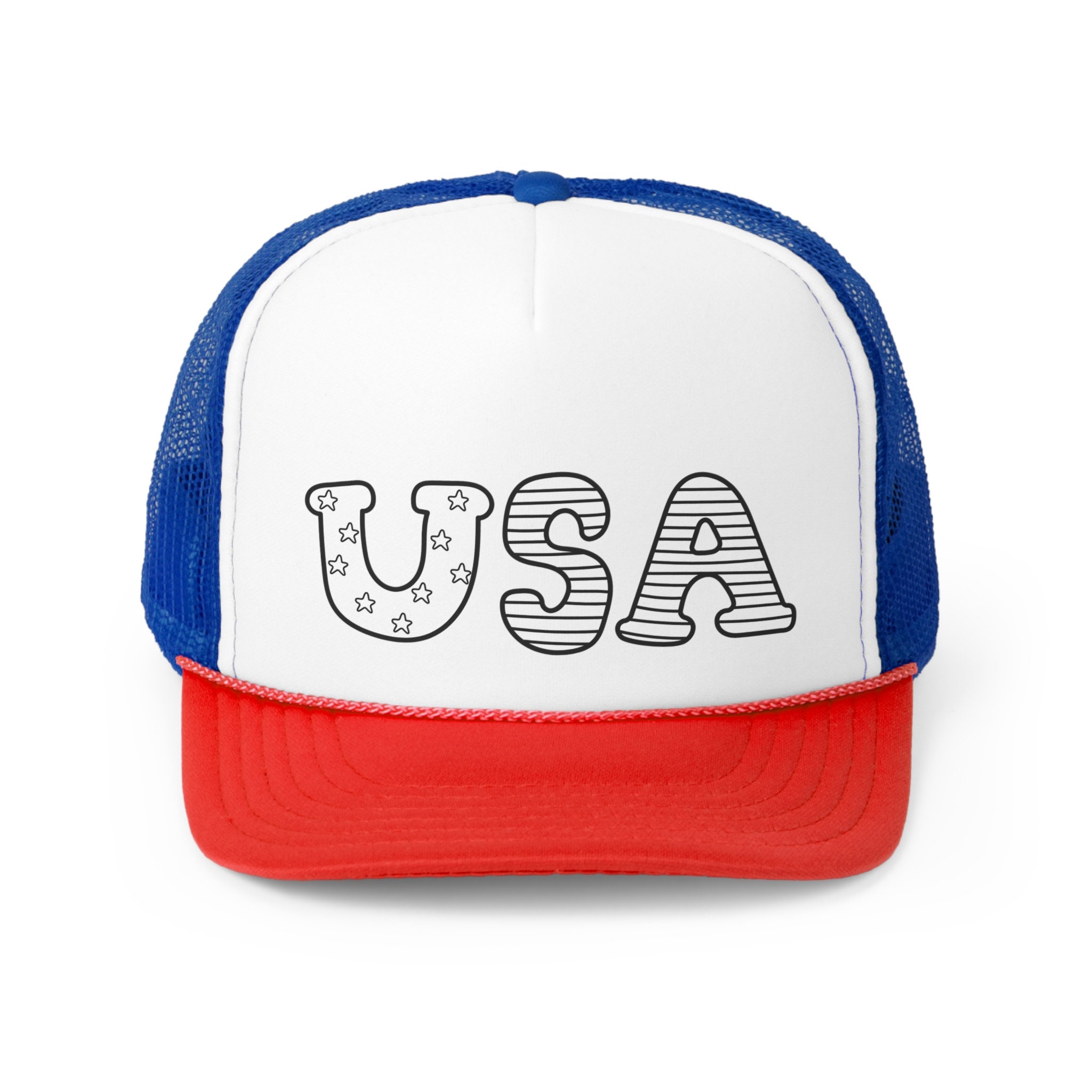 USA Patriotic Trucker Hat | Stars & Stripes, 4th of July - Etsy
