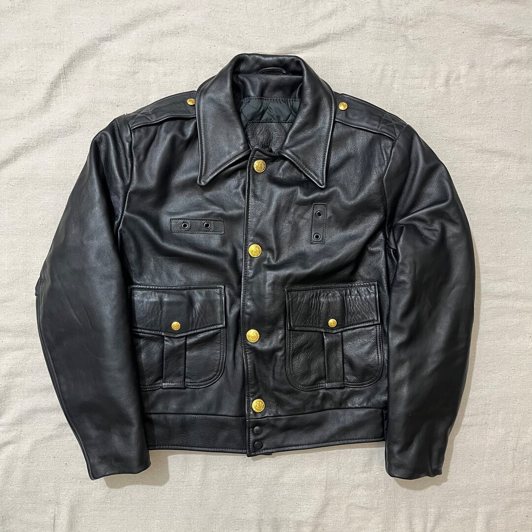 Vintage 80s Chicago Police Department Leather Jacket Black - Etsy