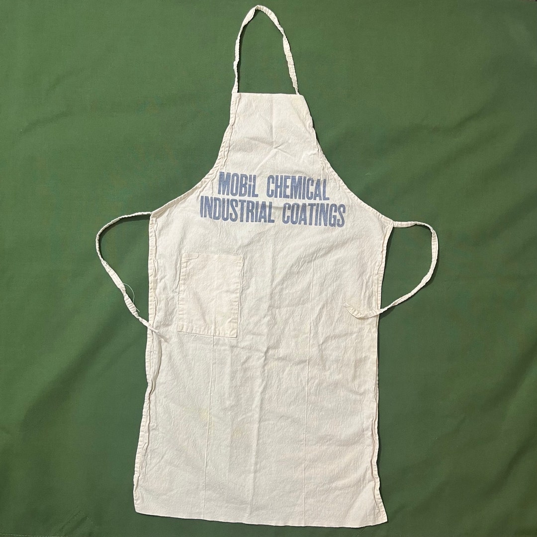 Vintage 70s Mobil Chemical Industrial Coatings Paint Gad Oil Apron - Etsy