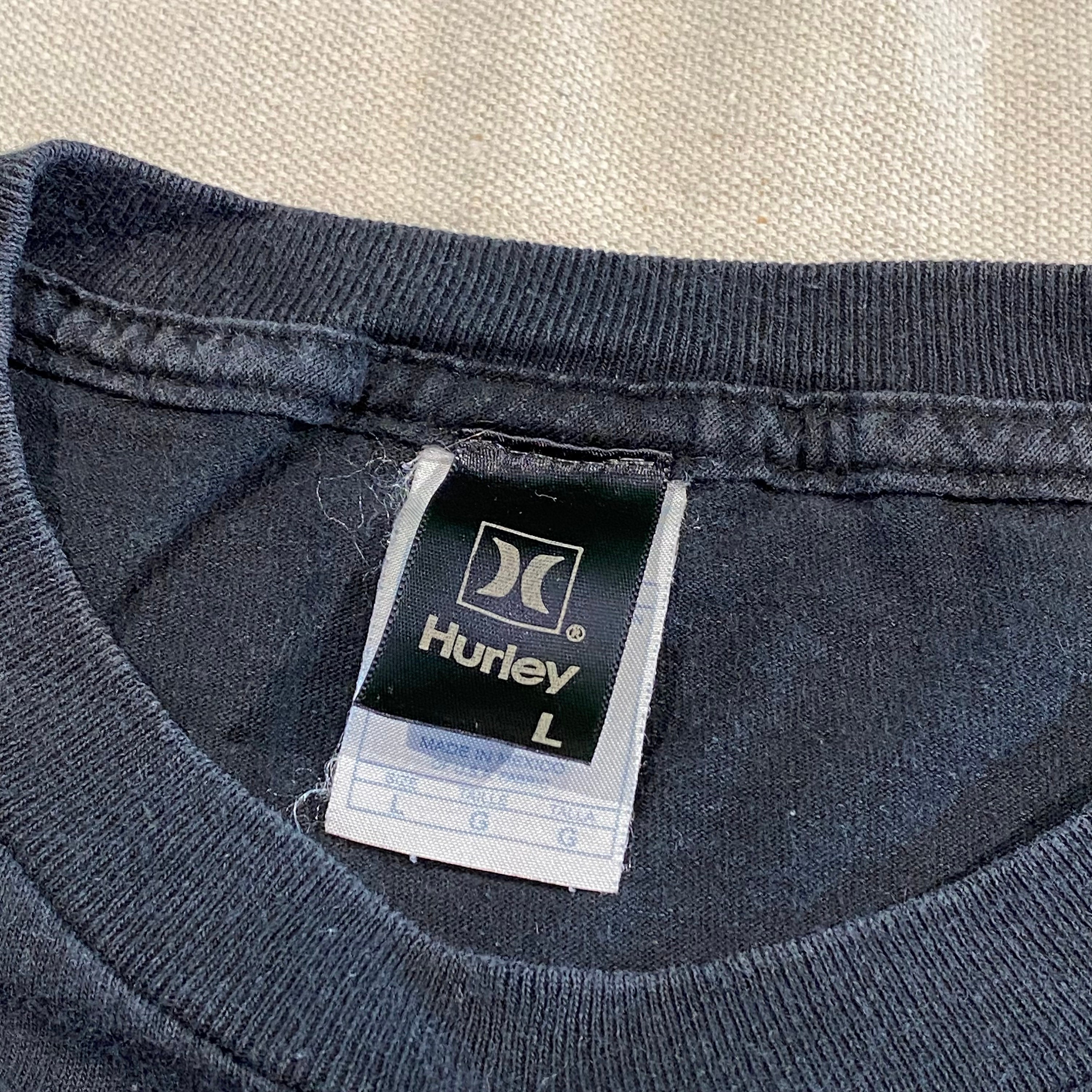 Vintage 00s Y2K Hurley Surf Skateboard Graphic Long Sleeve Tshirt Black ...