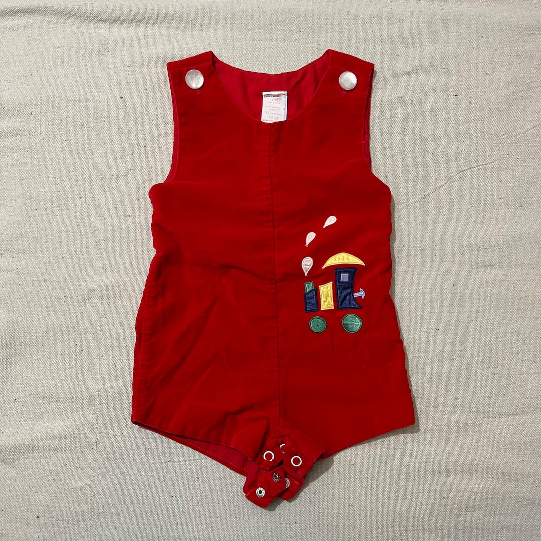 Vintage 80s/90s Kids/toddler Train Locomotive Railroad Onesie Red Size ...