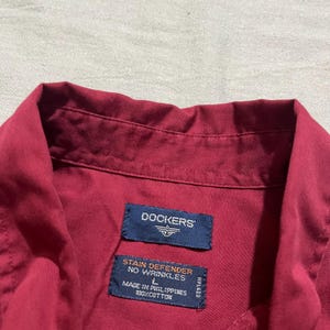 Vintage 00s Y2K Dockers Button Down Flannel Shirt Maroon Red Large - Etsy