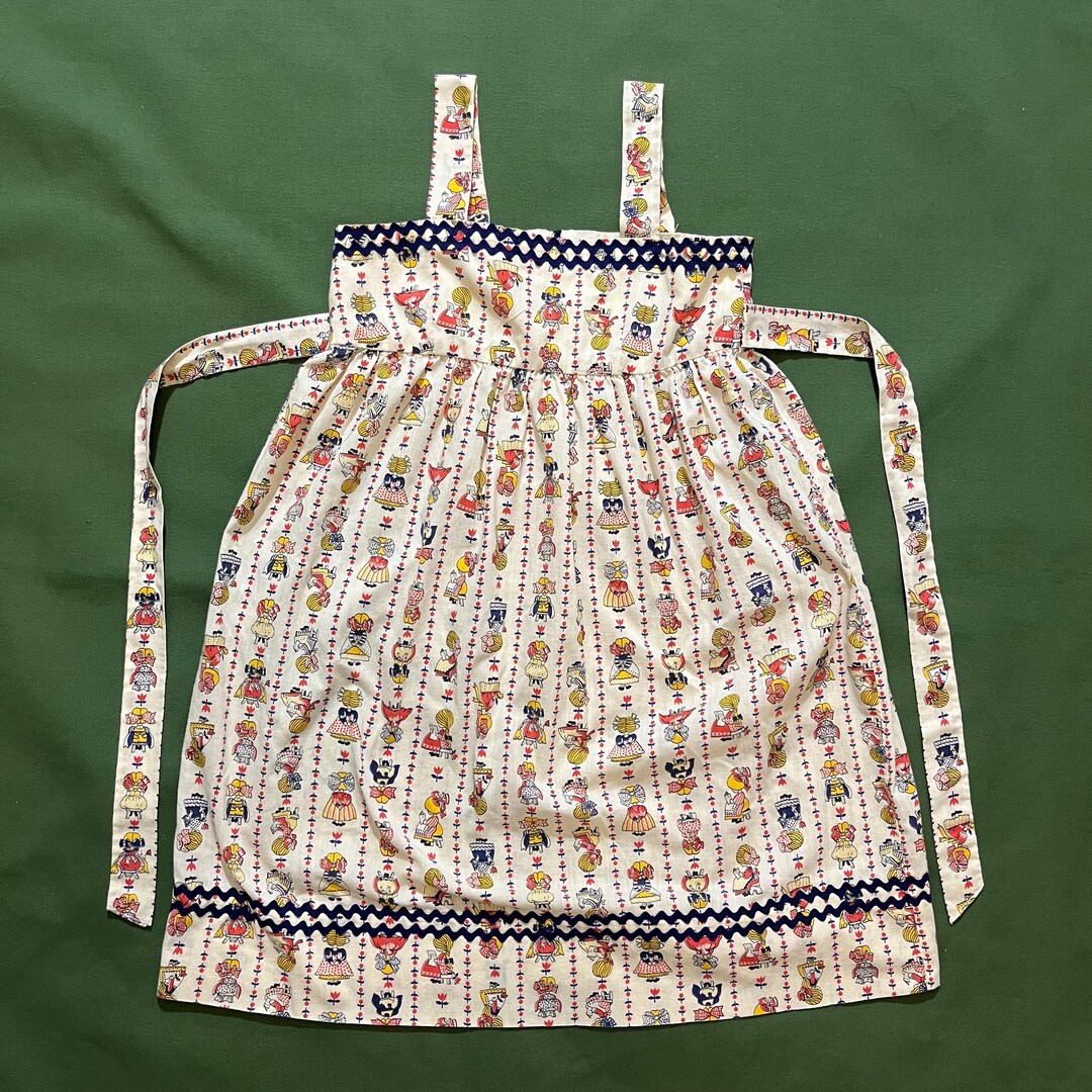 Vintage 60s 70s Prairie Girl Cottage Core Flower Floral Sundress Apron ...