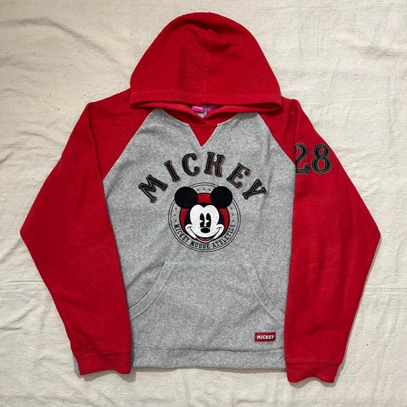 Vintage 00s Disney Mickey Mouse Fleece Sweater Red XL - Gem