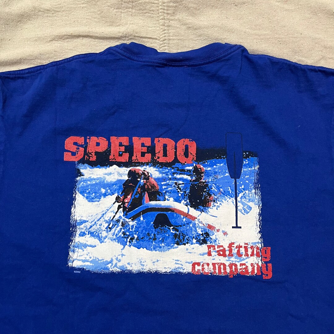 Vintage 90s Speedo Rafting Swimming Brand Graphic T-shirt Blue Large - Etsy