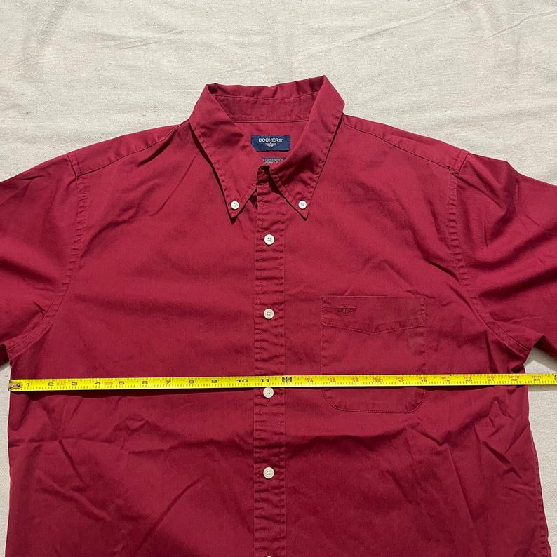 Vintage 00s Y2K Dockers Button Down Flannel Shirt Maroon Red Large - Etsy