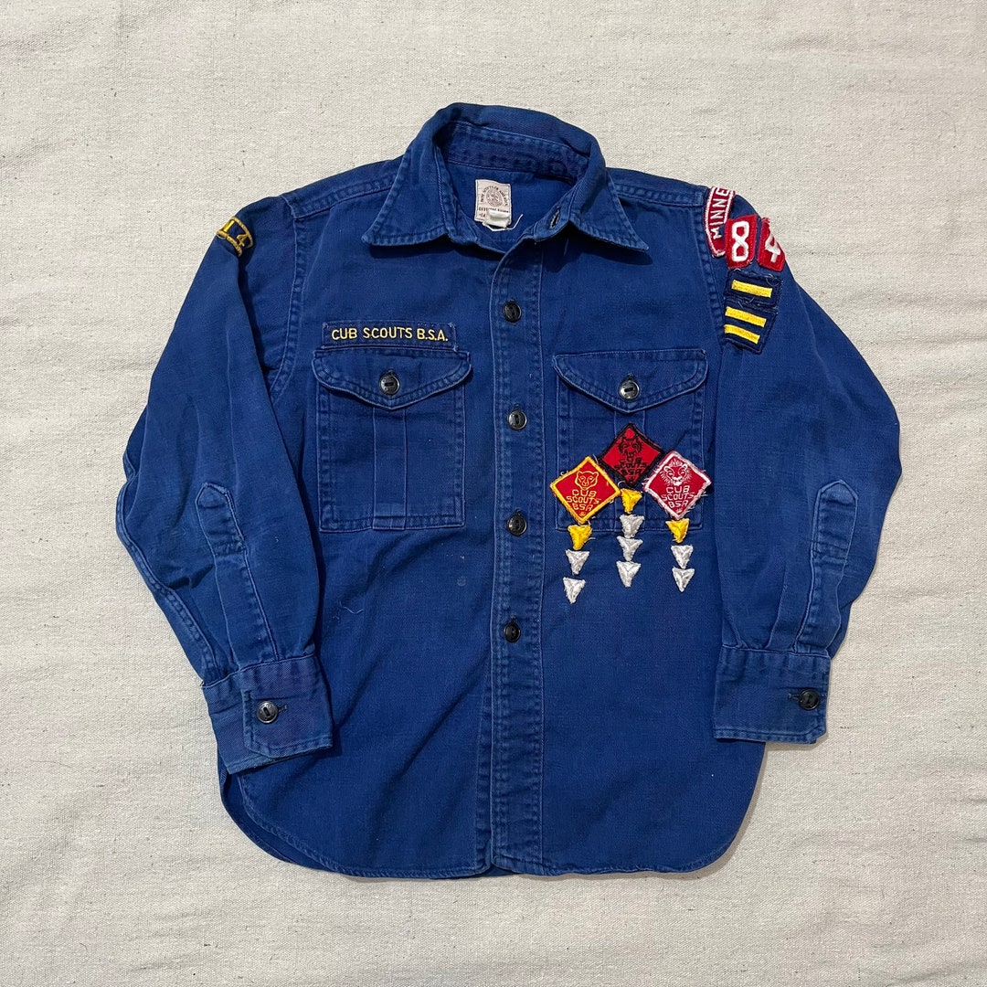 Vintage 60s/70s Sanforized Kids Youth Cub Scouts Boy Scouts Button Down ...