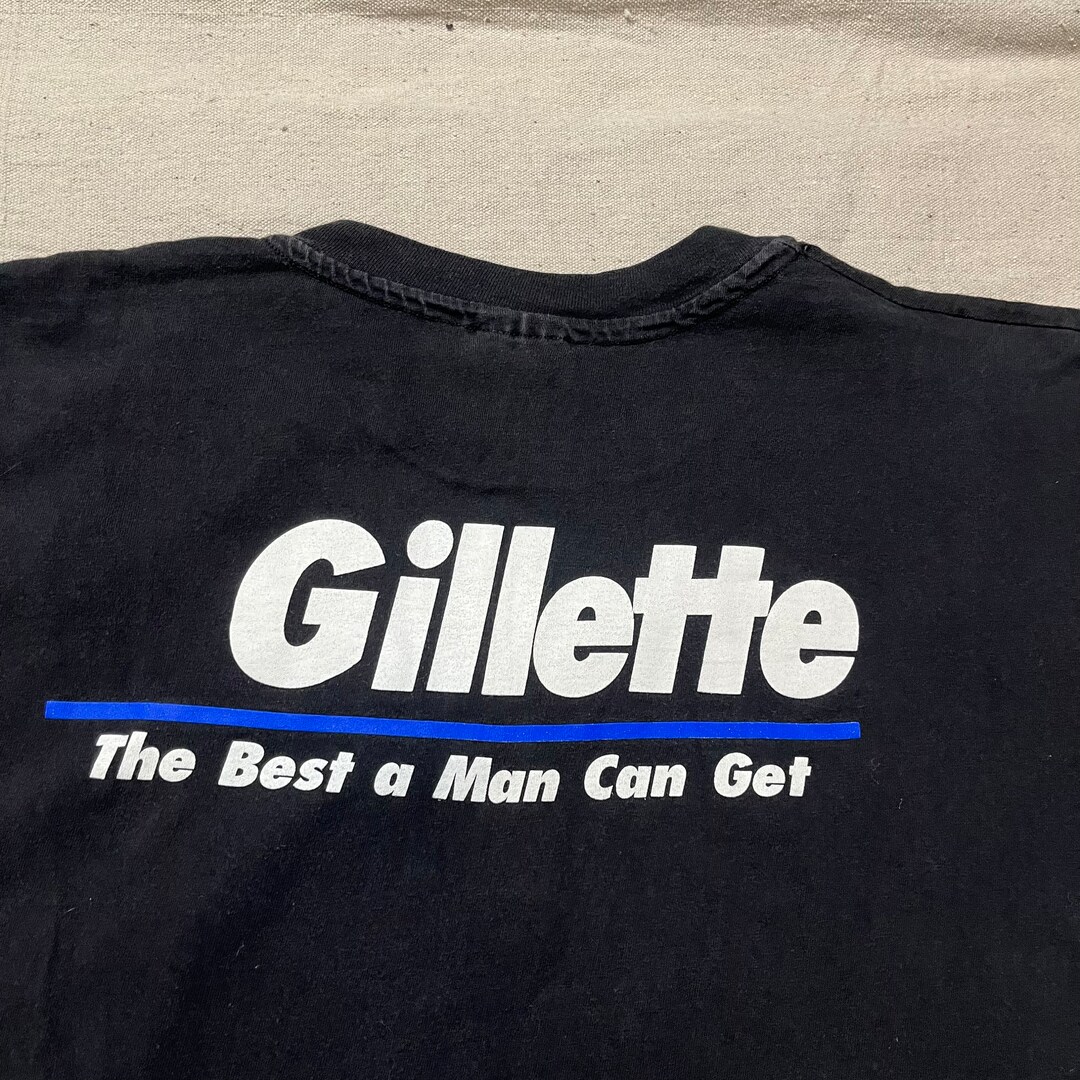 Vintage 90s Gillette Razors Camiseta Gráfica Negro XXL - Etsy España