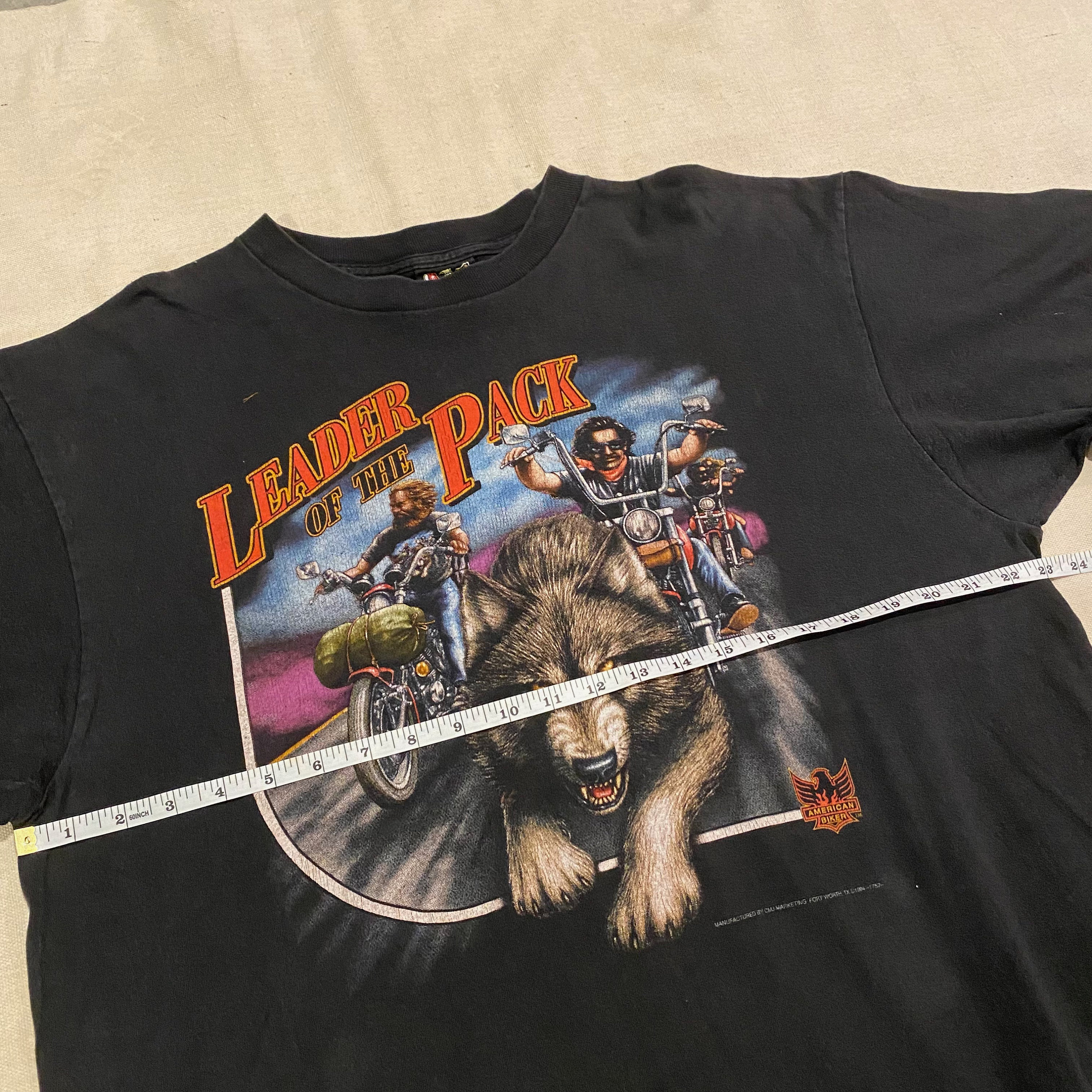 Vintage 3D Emblem Leader of the Pack Wolf Graphic T Shirt Black XL - Etsy