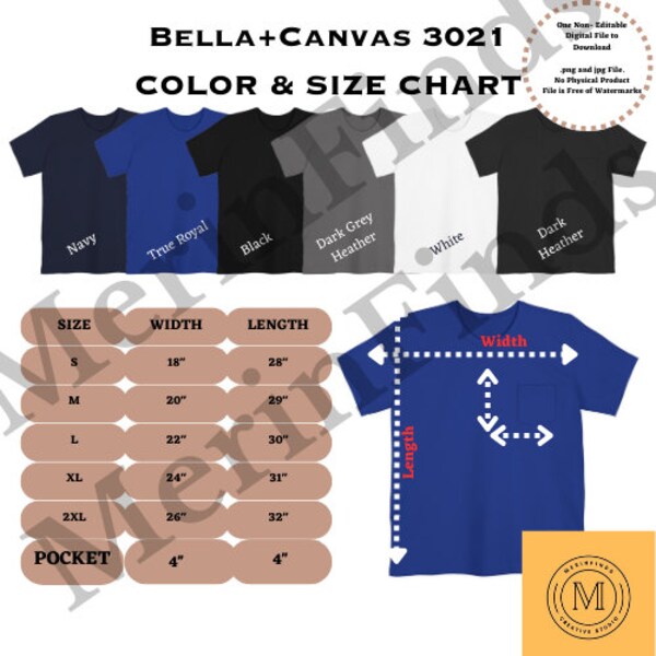 Pocket Size Chart - Etsy